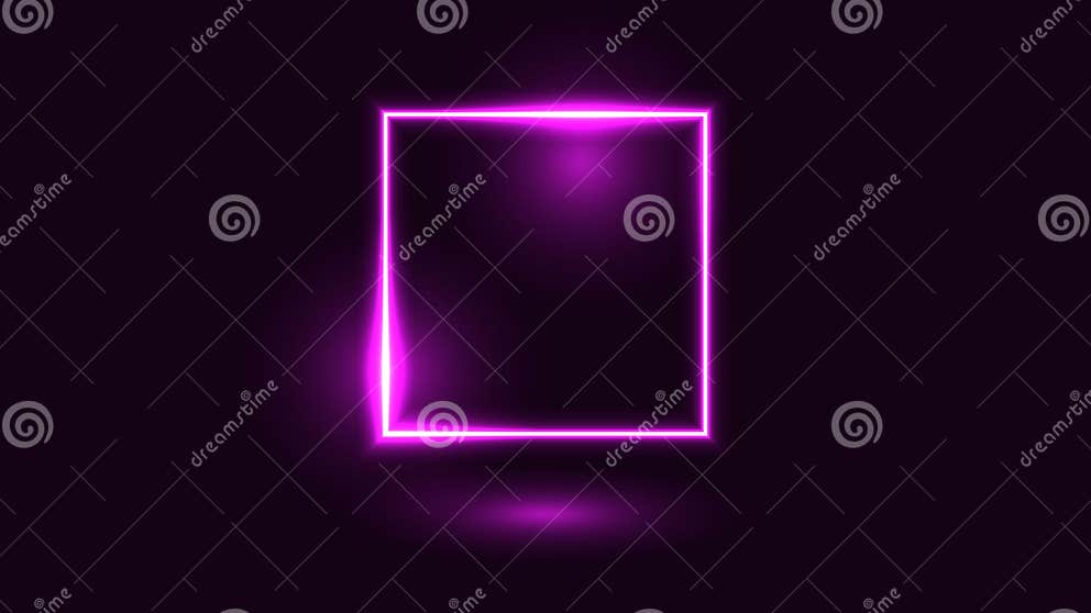 Vector Illustration of Glowing Purple Neon Square. Stock Vector ...