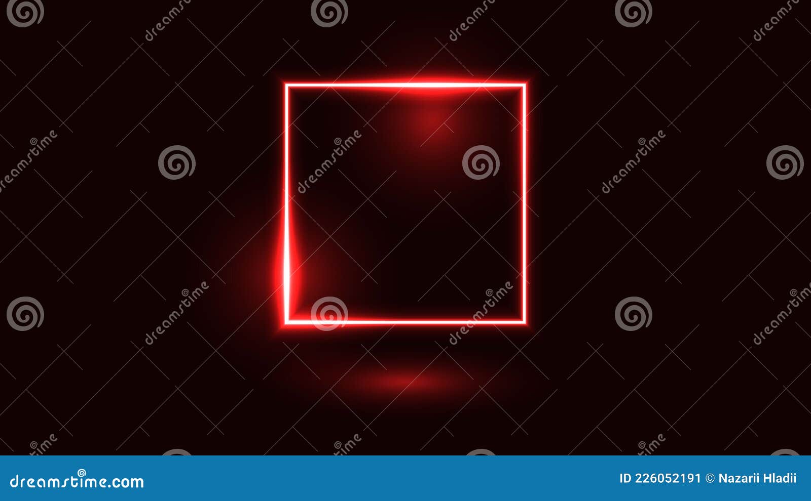 Vector Illustration of Glowing Red Neon Square. Stock Vector ...