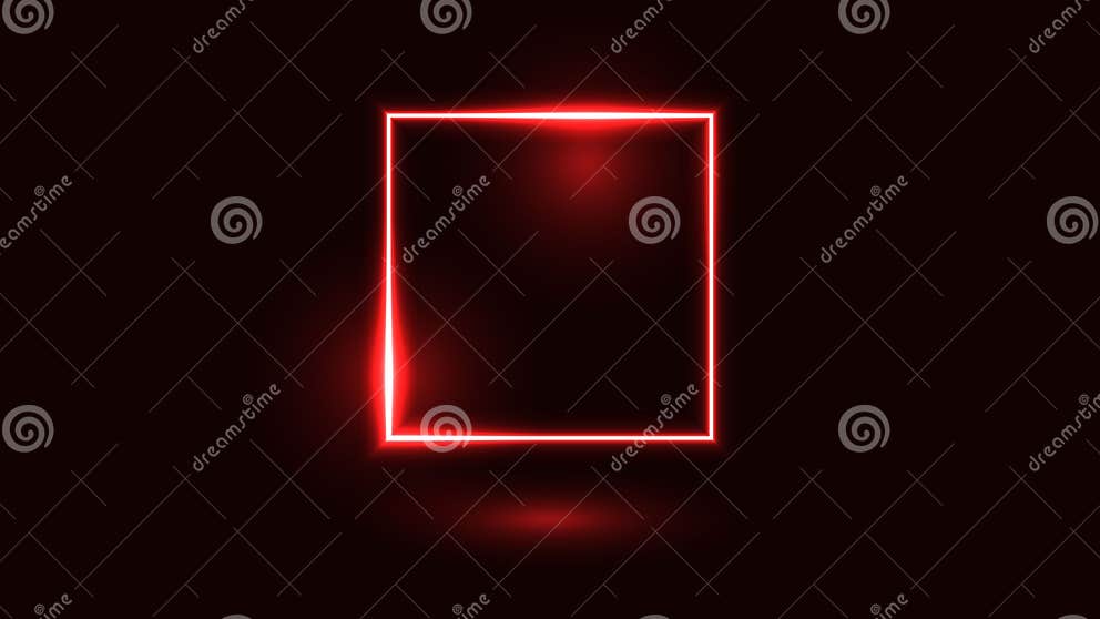 Vector Illustration of Glowing Red Neon Square. Stock Vector ...
