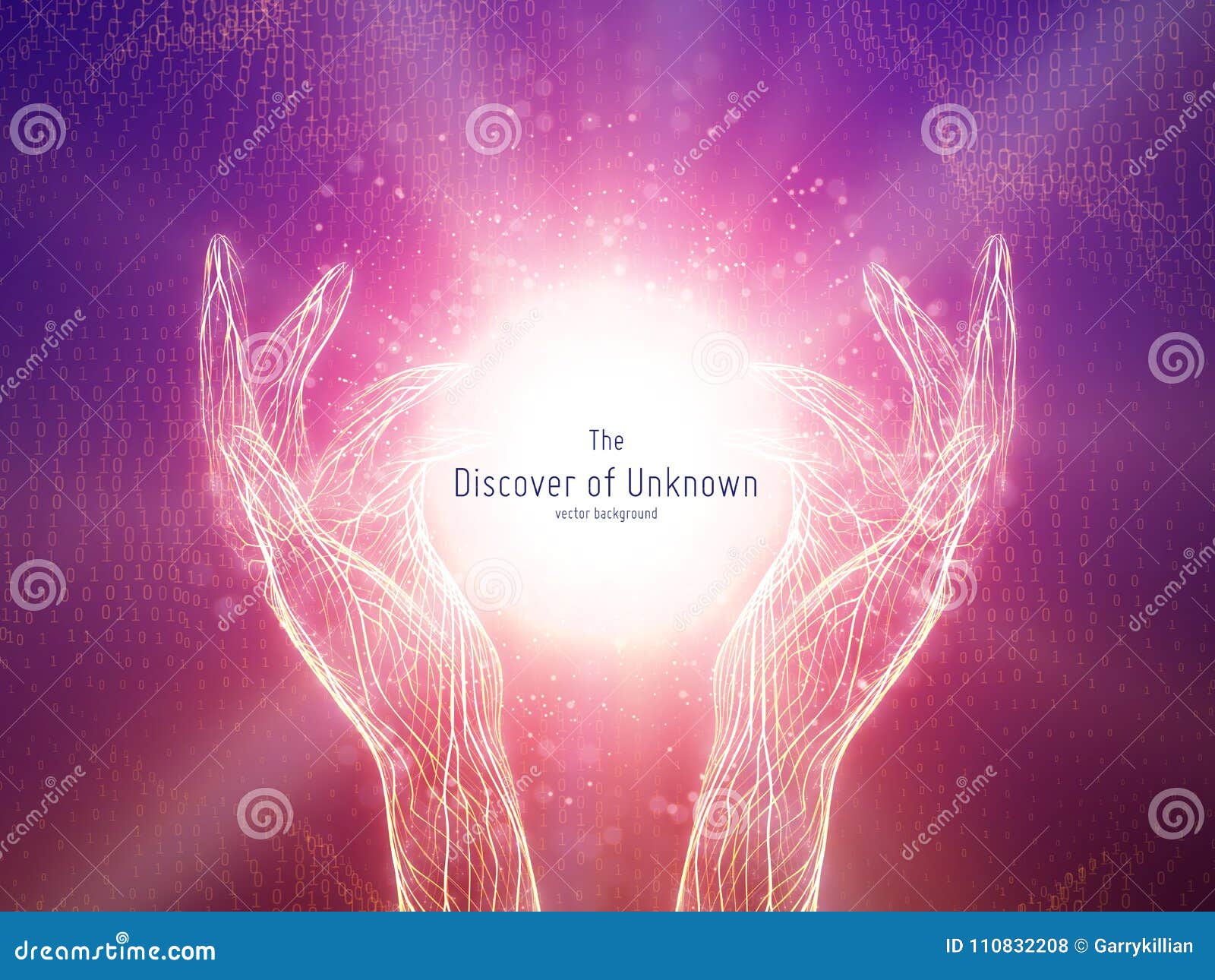 Vector Illustration of Glowing Sphere in Two Hands. Concept of ...