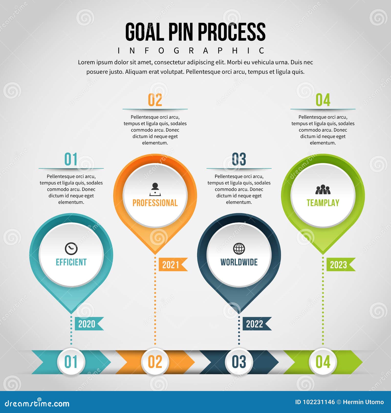 Goal Pin Process Infographic Stock Vector - Illustration of business ...