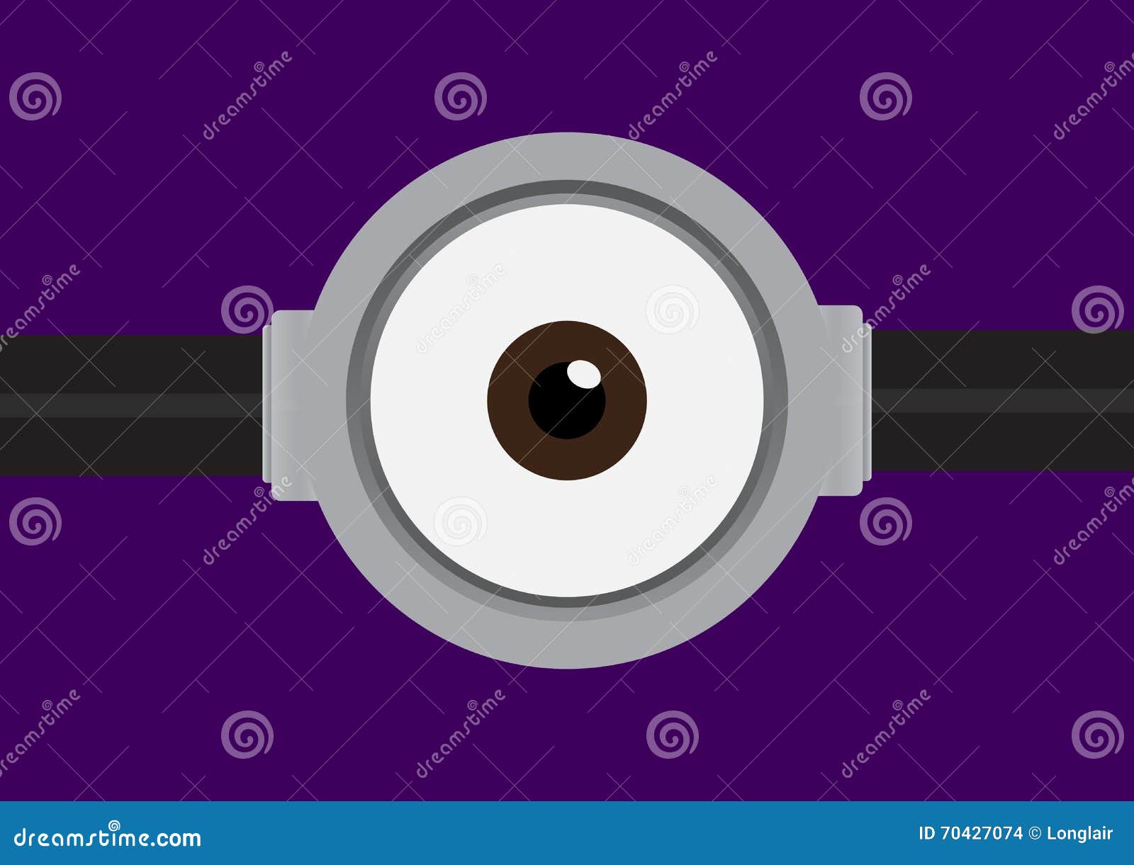 Vector Illustration of Goggle with One Eye on Purple Stock Vector ...