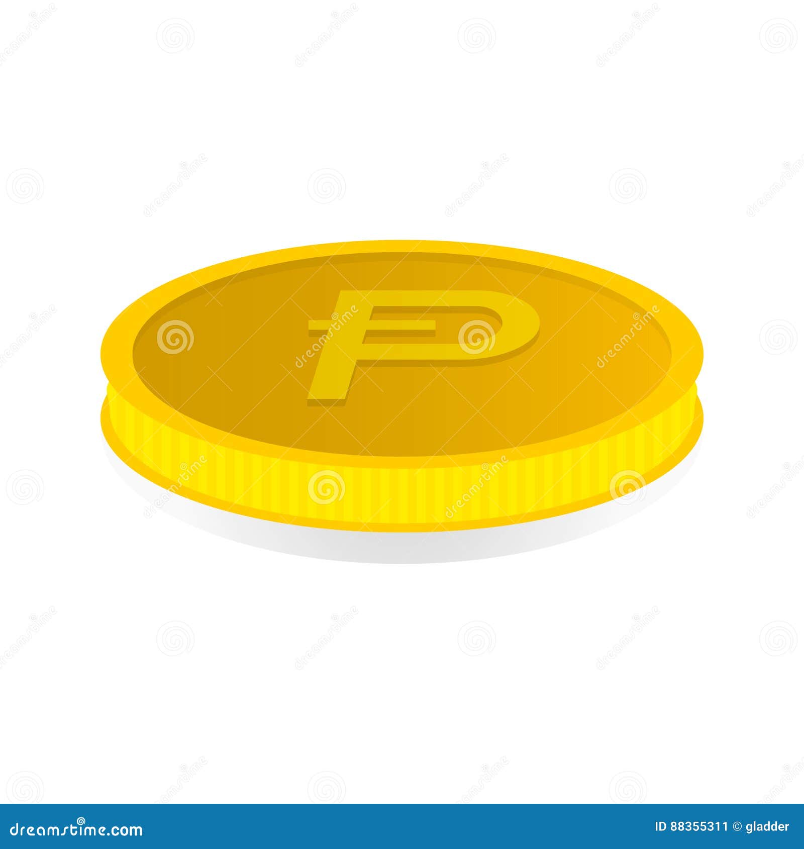 Vector Illustration of a Gold Coin with the Symbol Cryptocurrency ...