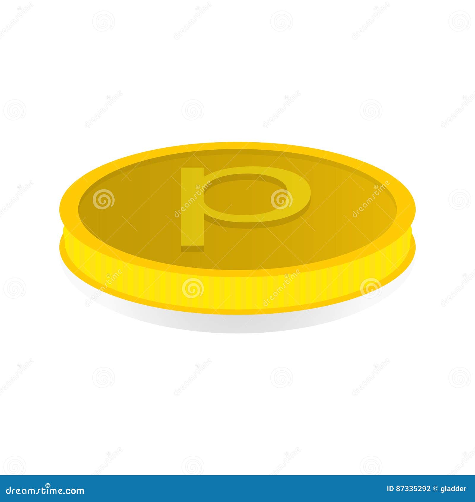 Vector Illustration of a Gold Coin with the Symbol of the Penny Stock ...
