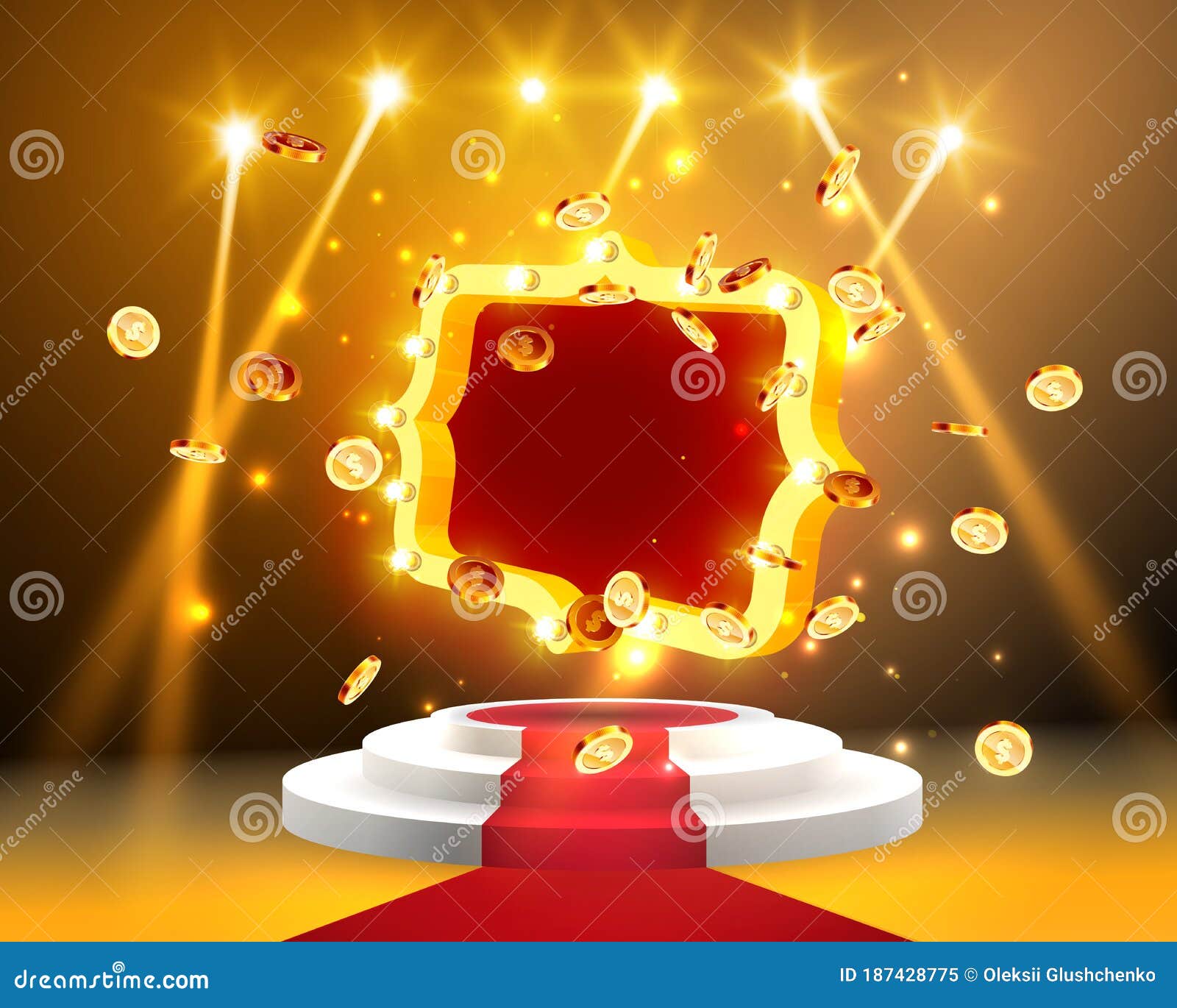 Vector Illustration of the Gold Coins Blast Stock Vector - Illustration ...