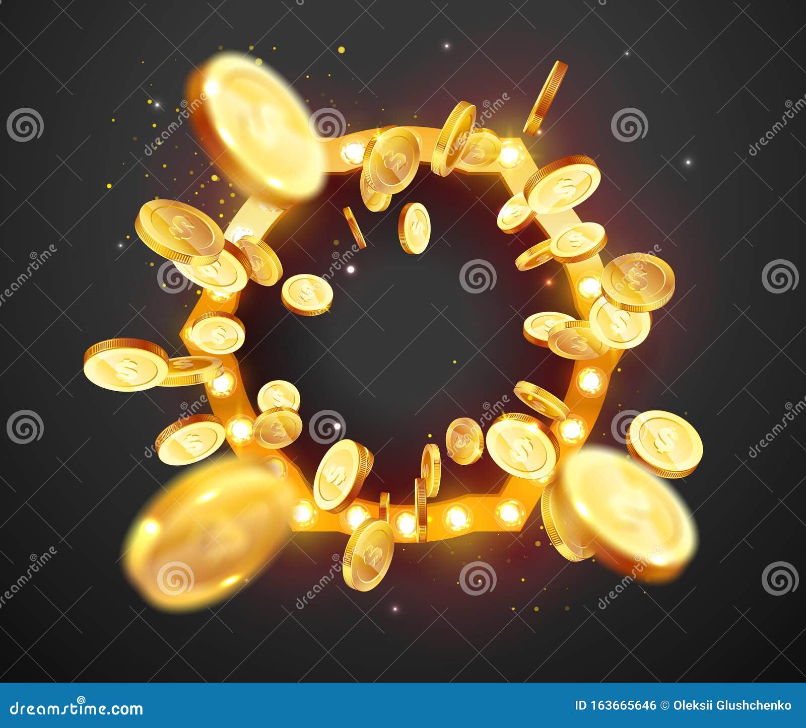 Vector Illustration of the Gold Coins Blast Stock Vector - Illustration ...