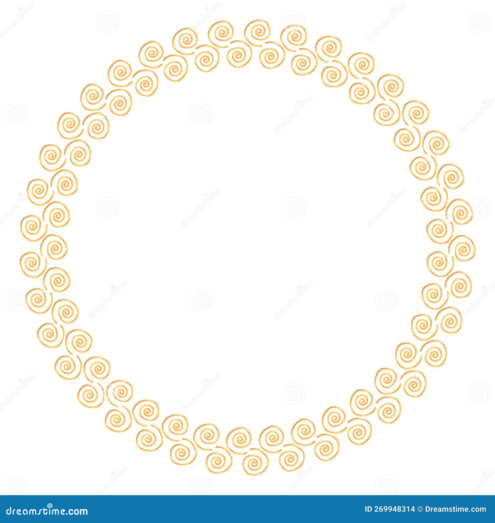Vector Illustration of Gold Colored Circle Banner Frame Stock Vector ...