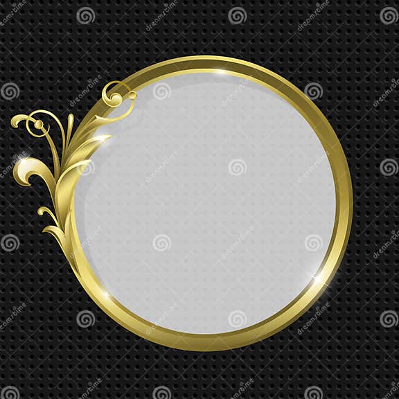 Gold round frame stock vector. Illustration of mirror - 29800329