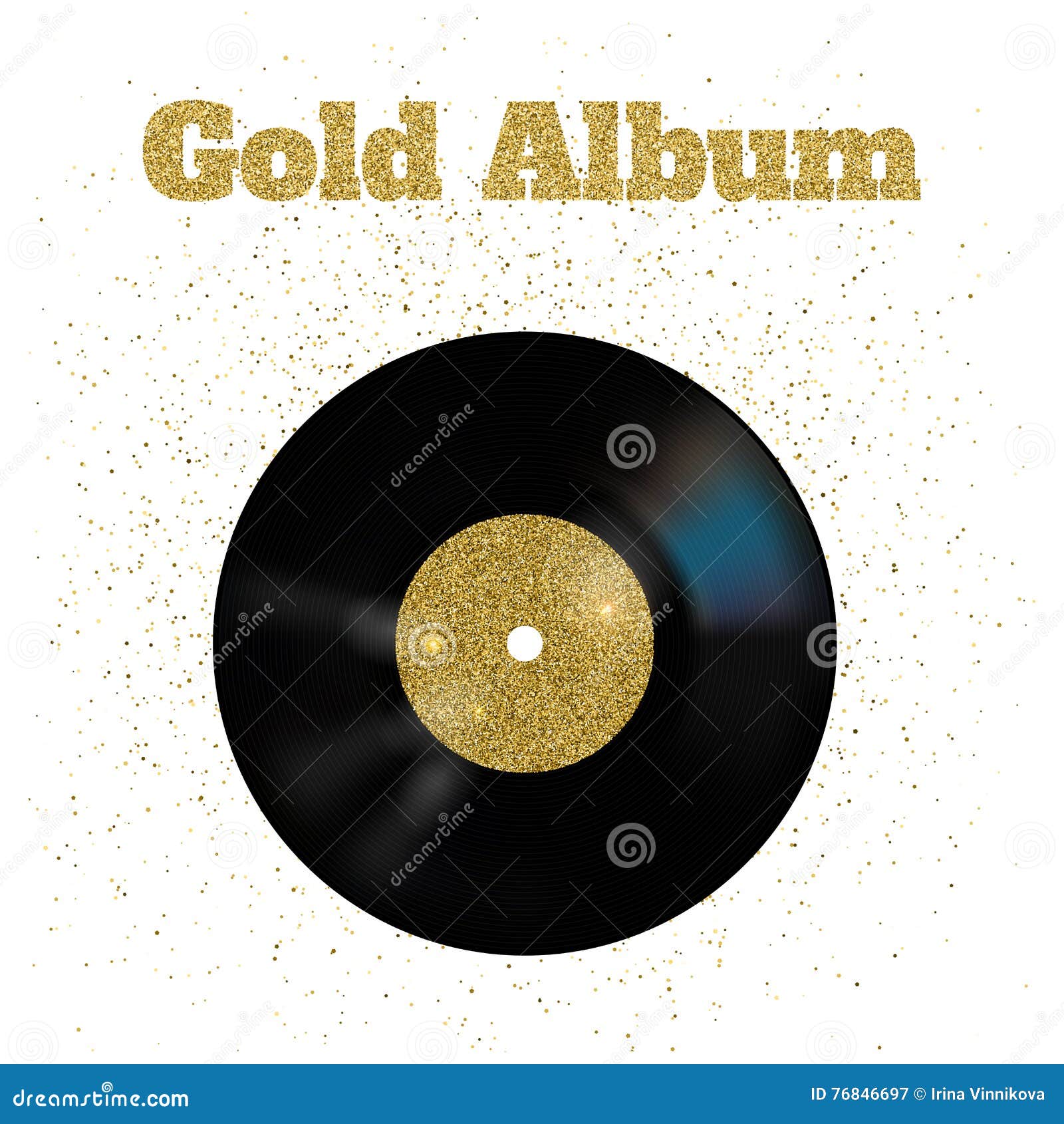 Vector Illustration of Gold Metal Vinyl Disk Stock Vector ...