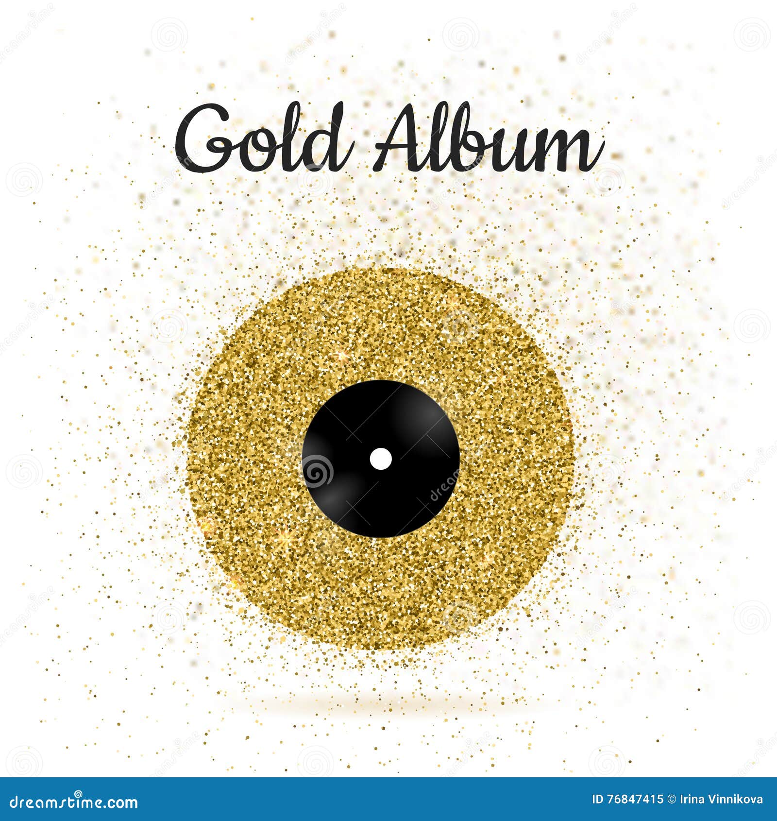 Vector Illustration of Gold Metal Vinyl Disk Stock Vector ...