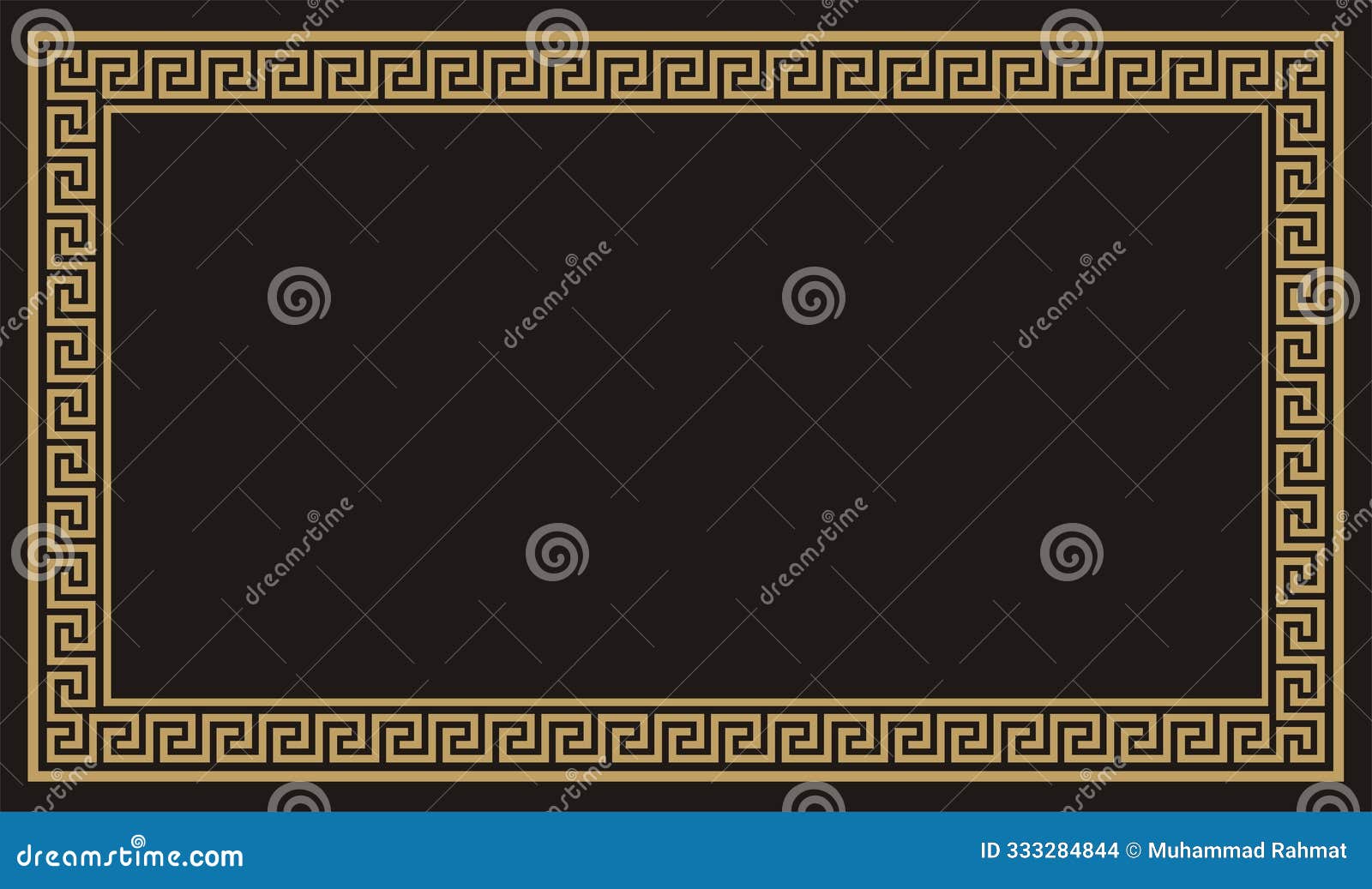 Gold Rectangular Frame Border Element, Black Color Background Vector ...