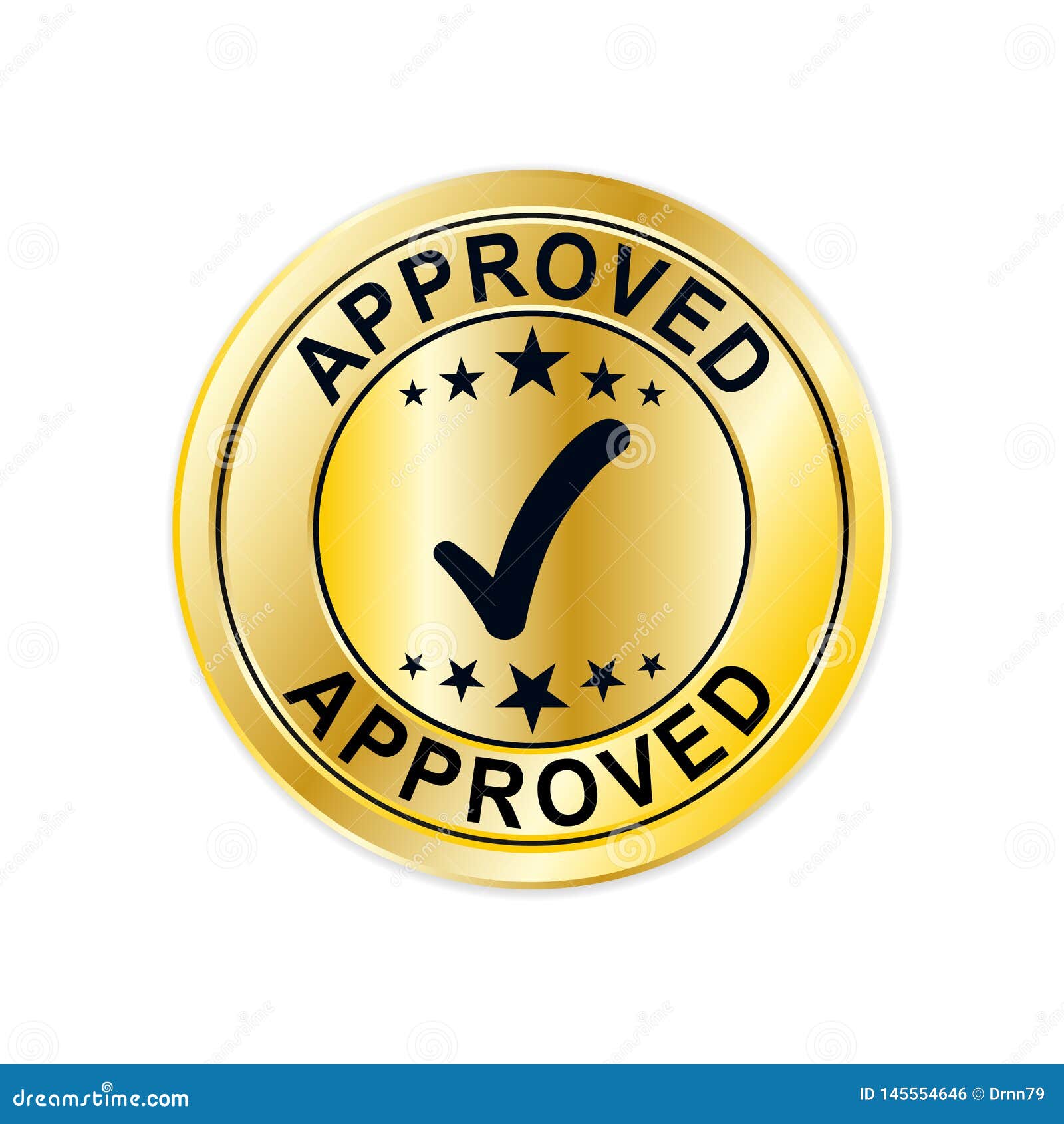 Vector Illustration of Gold Seal Approved Stock Vector - Illustration ...