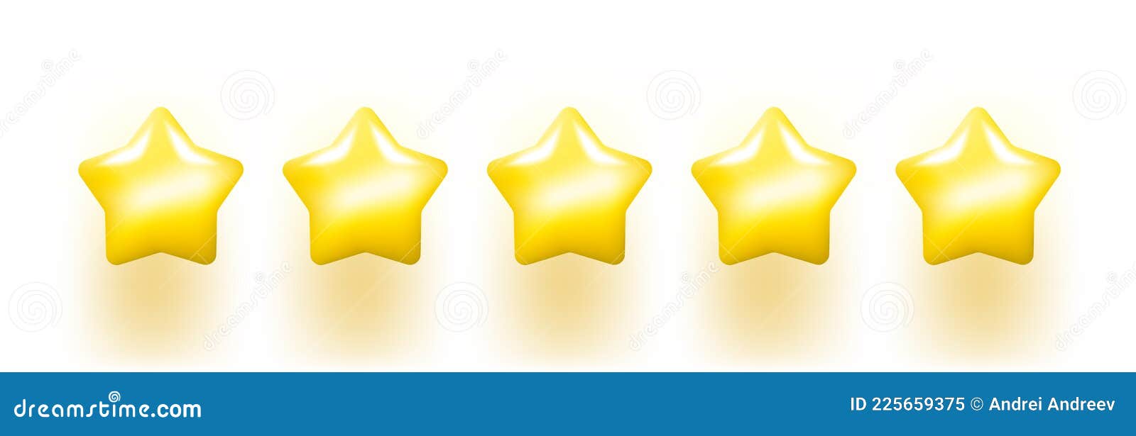Vector Illustration of 5 Gold Stars Stock Vector - Illustration of gold ...