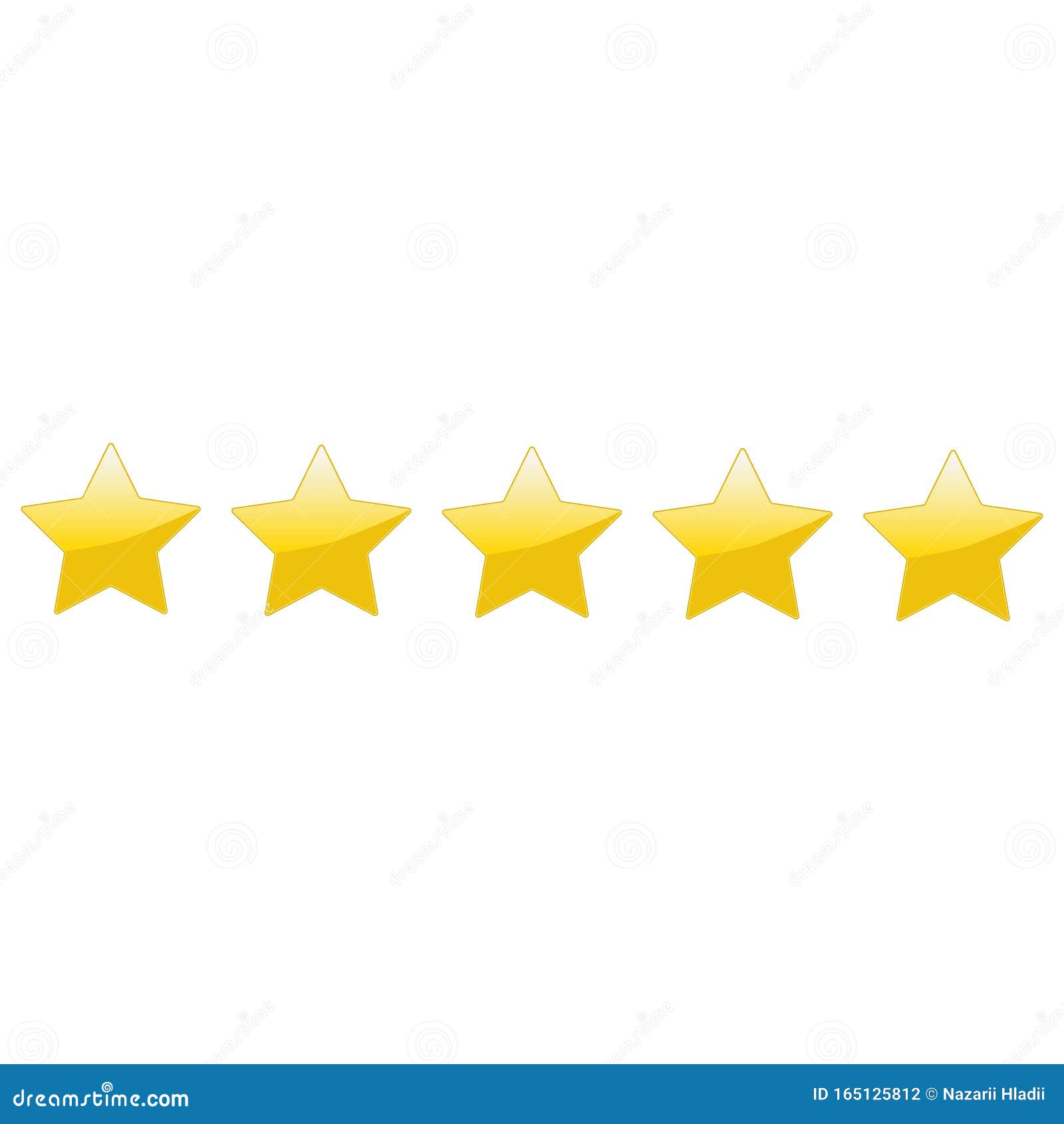 Vector Illustration of 5 Gold Stars. Rating Concept. Stock Vector ...