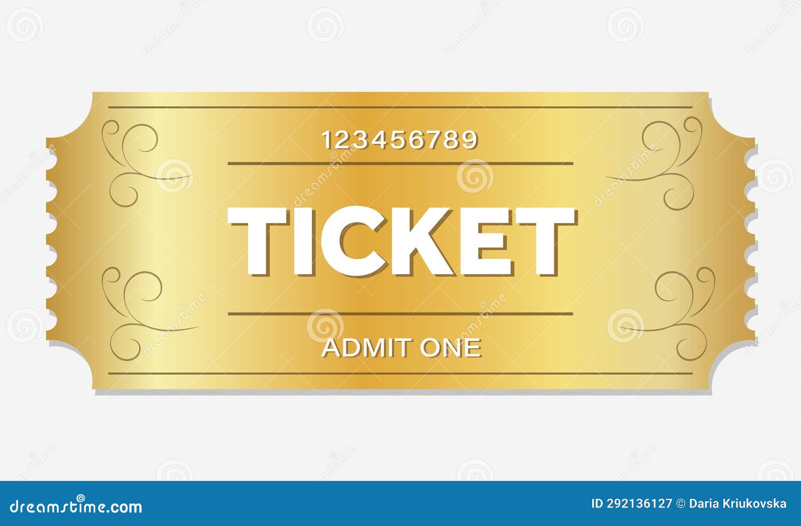 Vector Illustration of Gold Ticket Stock Vector - Illustration of ...