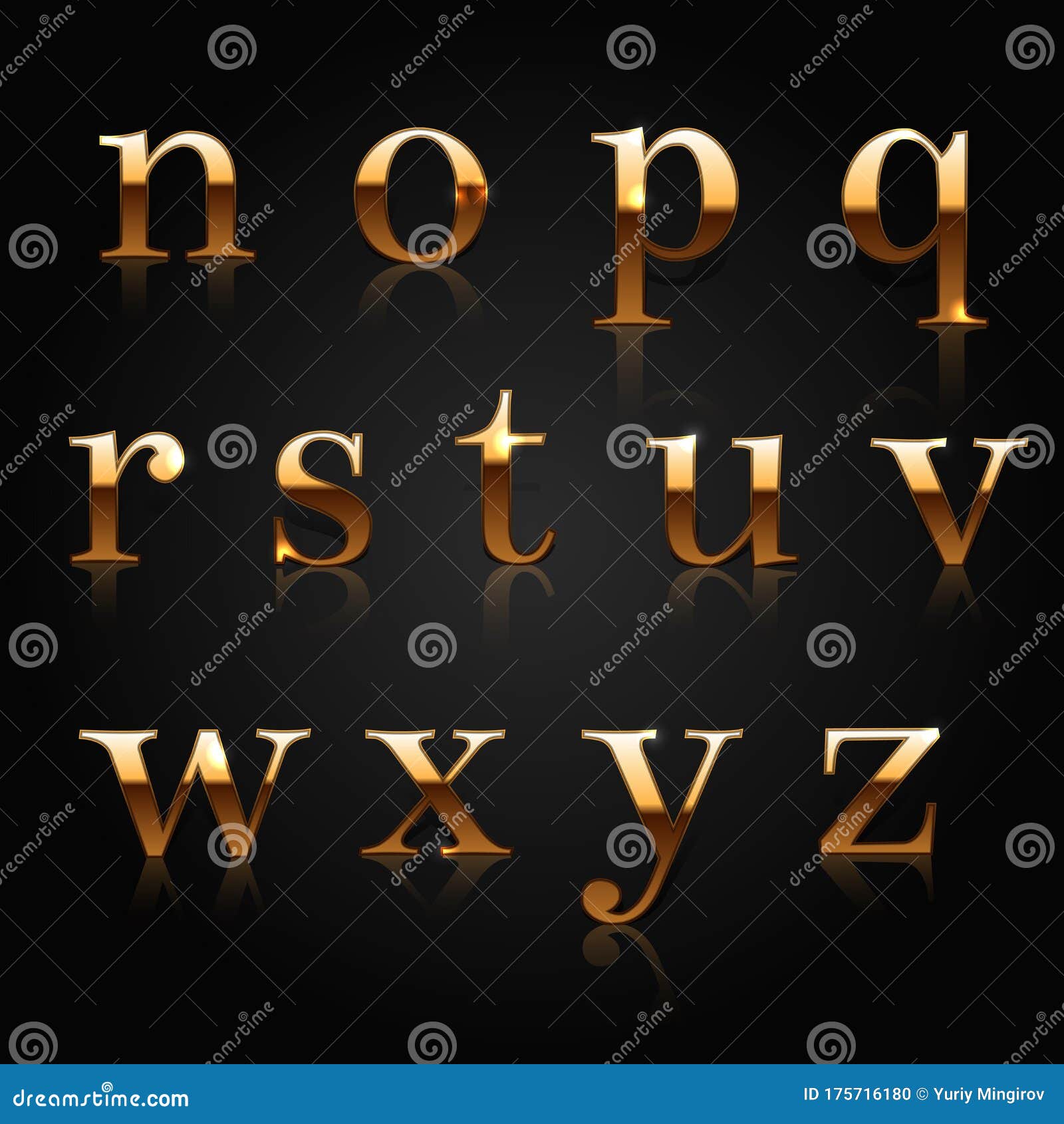 Golden alphabet stock vector. Illustration of design - 175716180