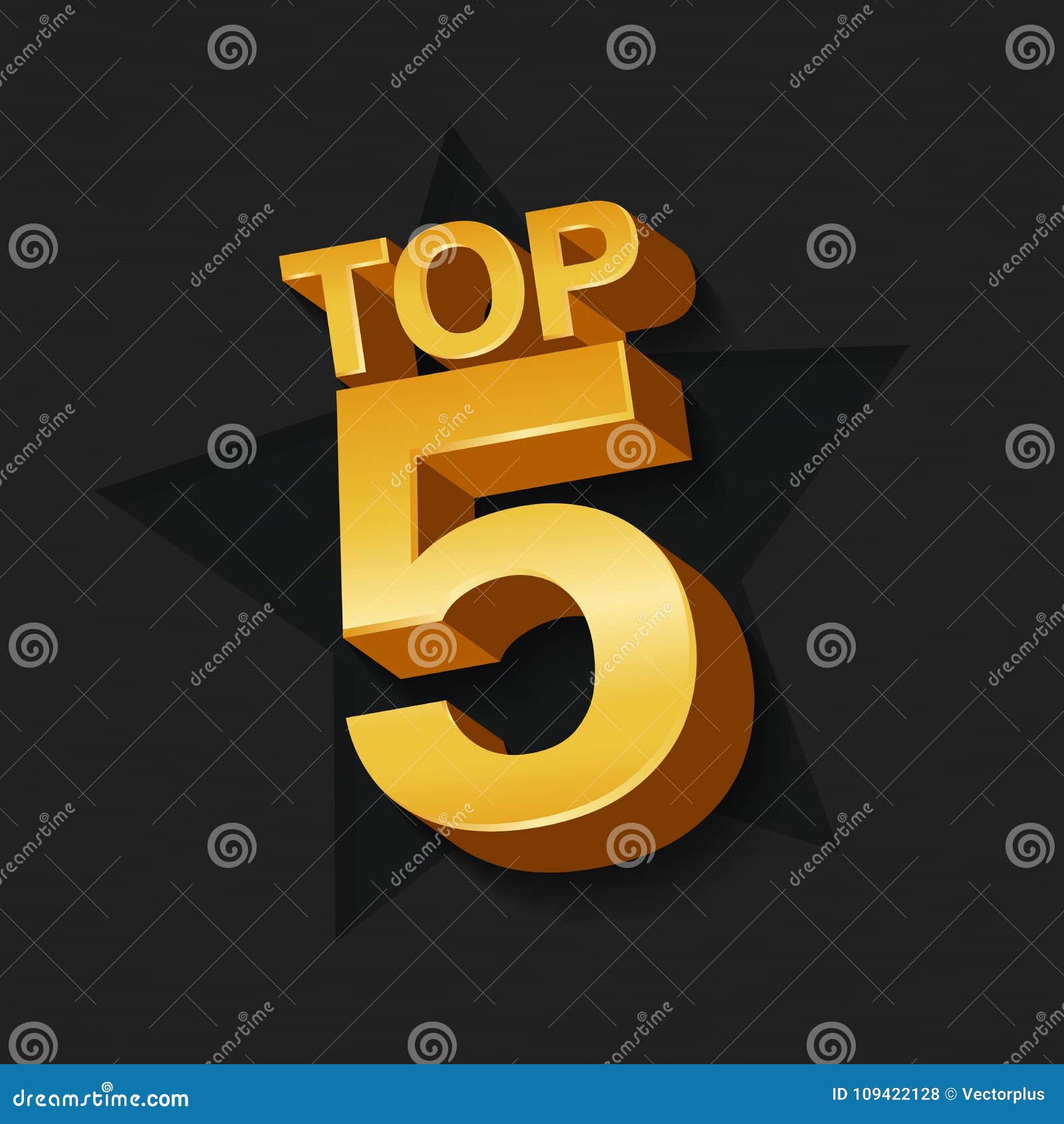 Top Five golden words stock illustration. Illustration of information ...