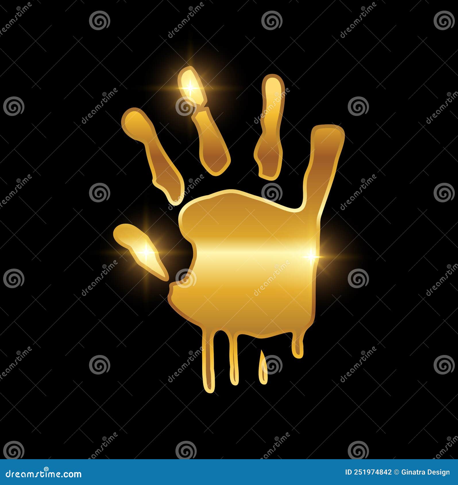 Golden Hand Print Logo Sign Stock Vector - Illustration of blue, icon ...