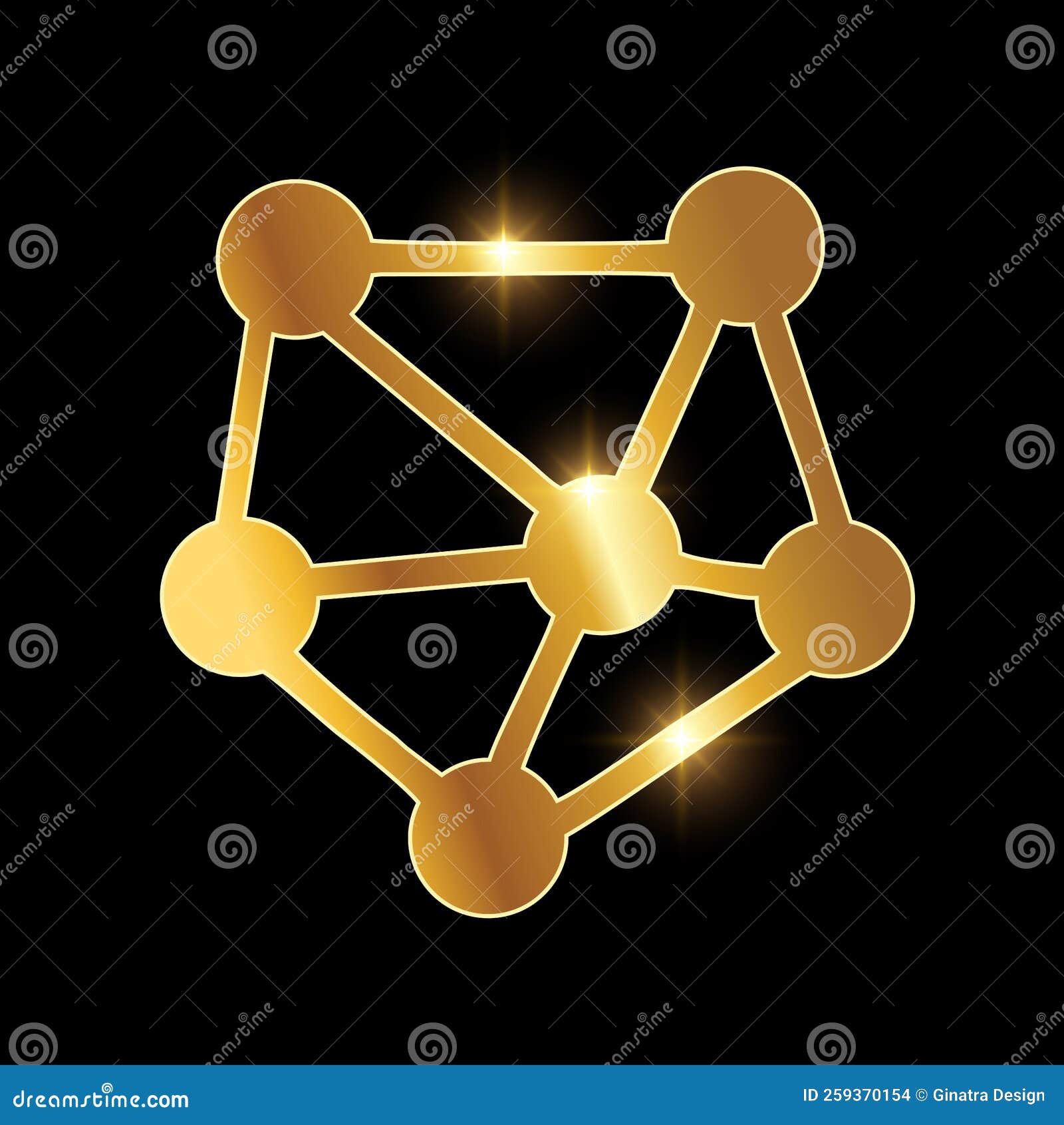 Golden Internet Network Vector Icon Stock Vector - Illustration of ...