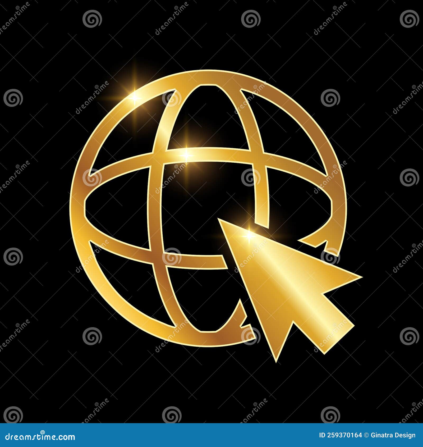 Golden Internet Network Vector Icon Stock Vector - Illustration of ...