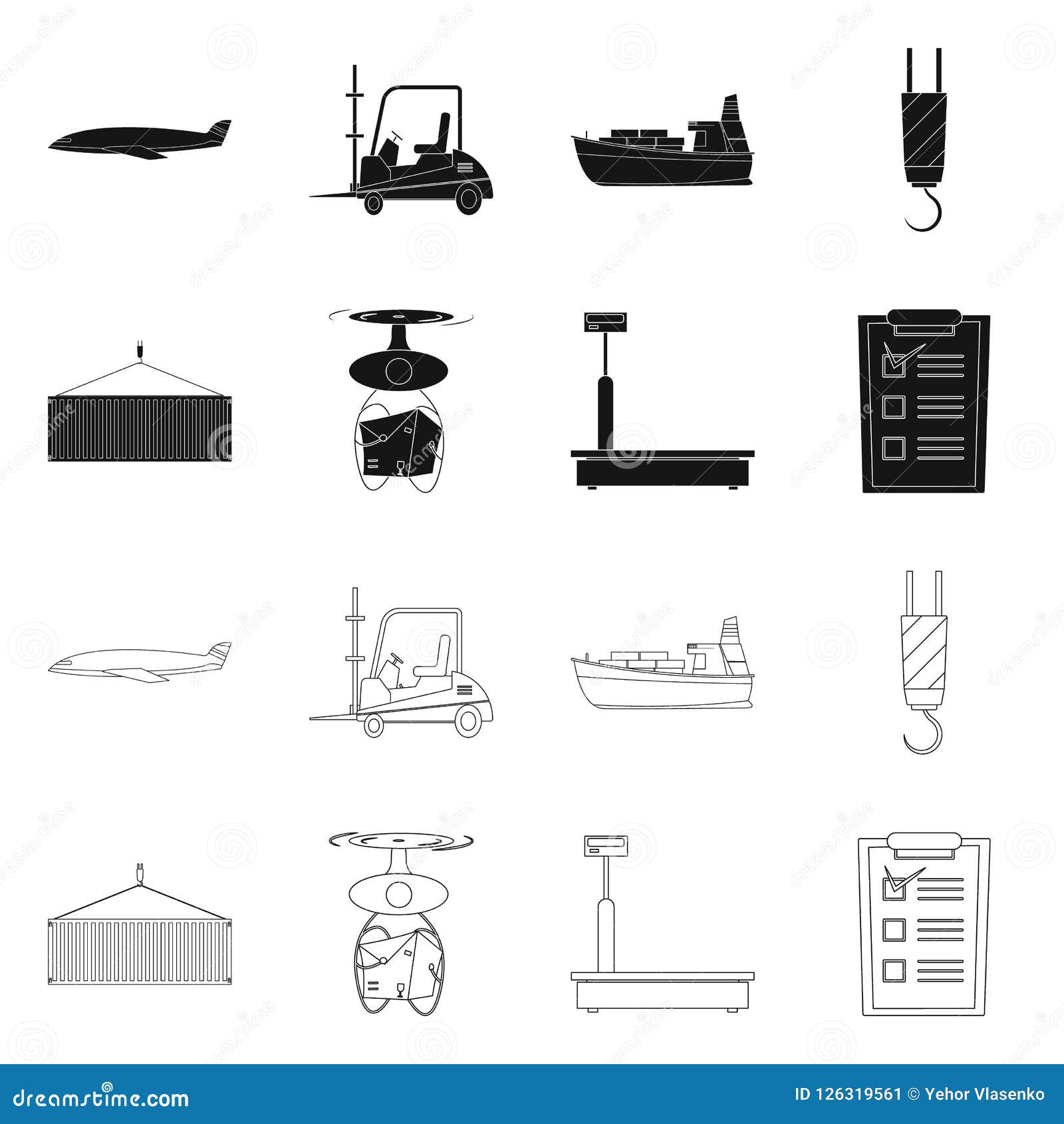 Vector Design of Goods and Cargo Icon. Set of Goods and Warehouse Stock ...