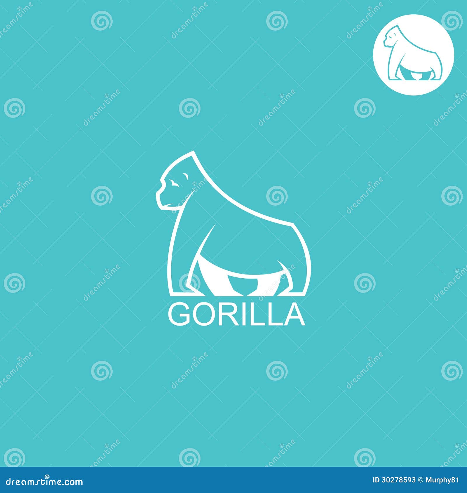 Gorilla label stock vector. Illustration of sign, clipart - 30278593