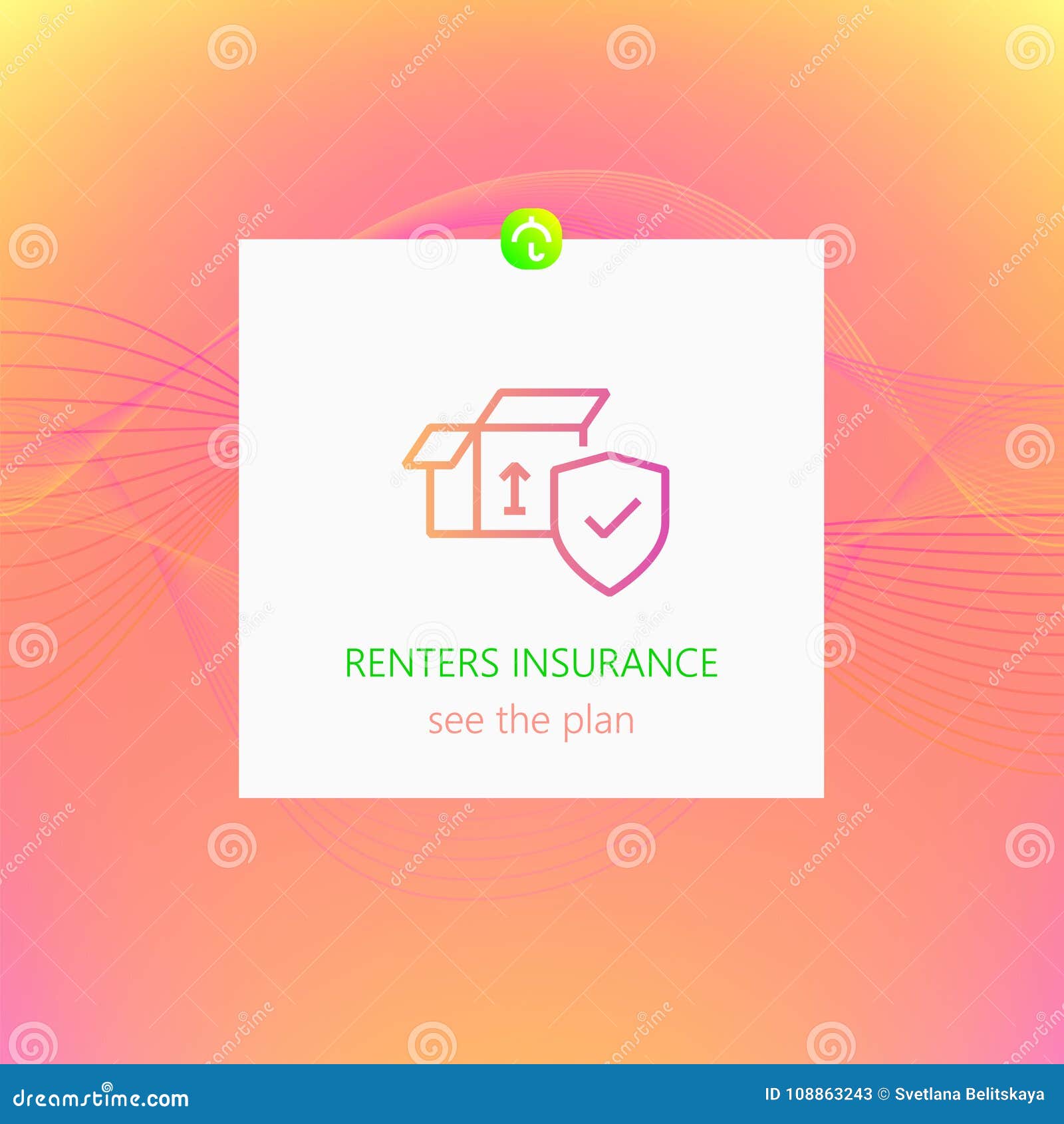Renters Insurance White Linear Icon For Dark Theme Cartoon Vector ...