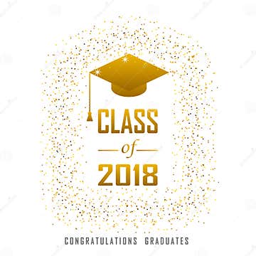Vector Illustration of a Graduating Class in 2018 Graphics Gold Stock ...