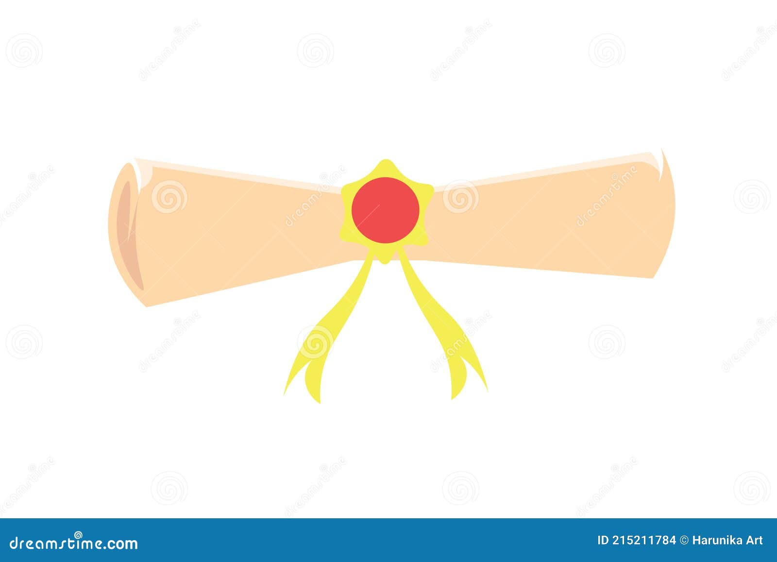 Vector Illustration of Graduation Certificate Roll Stock Vector ...