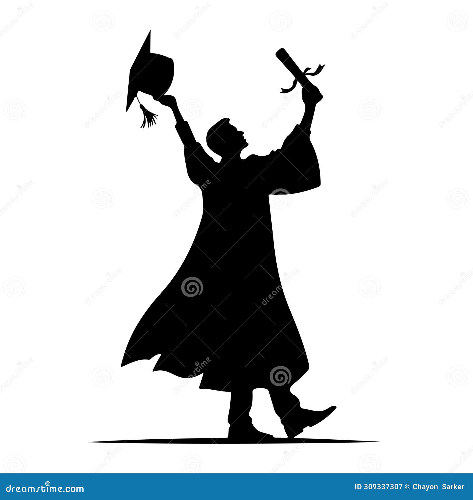 Vector Illustration of a Graduation Man Stock Vector - Illustration of ...