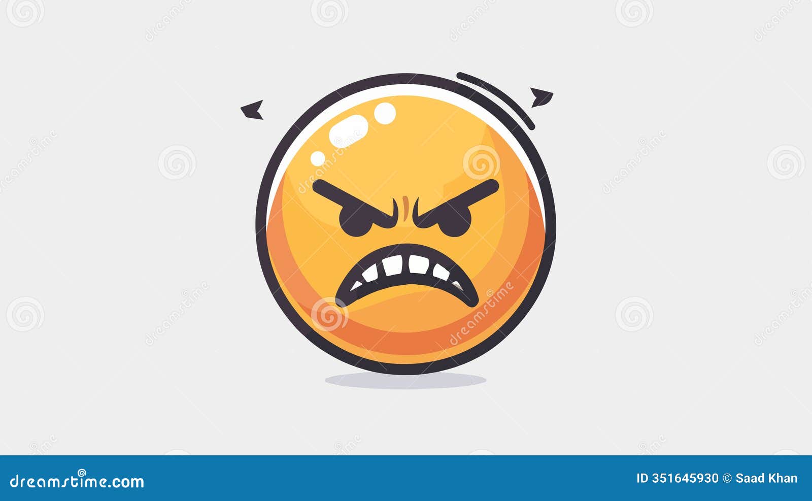 Business Graph Chart with Angry Emoji Face Outline Icon Vector Stock ...