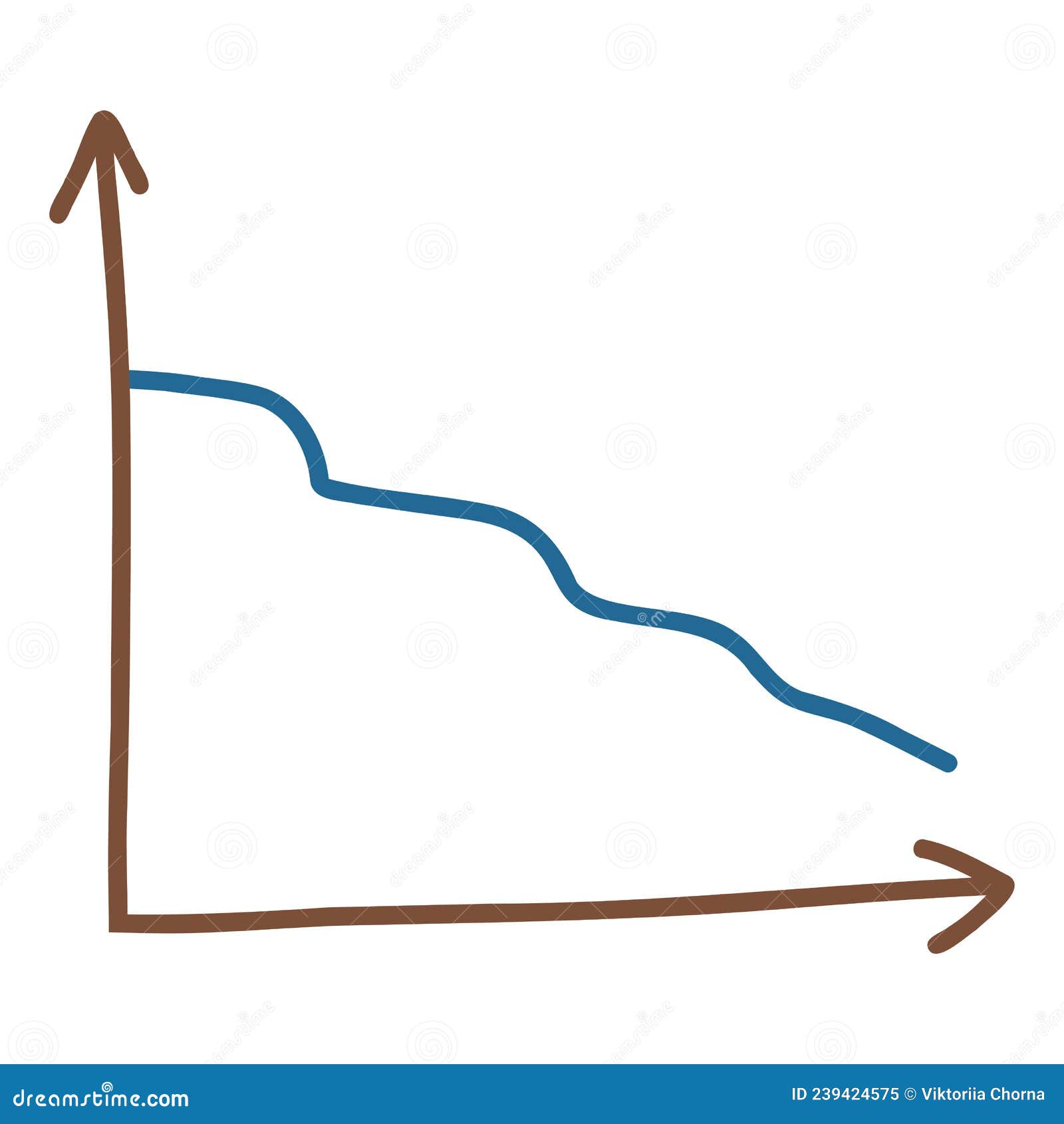 Vector Illustration Graph Falling Chart in Doodle Style, Market Crash ...