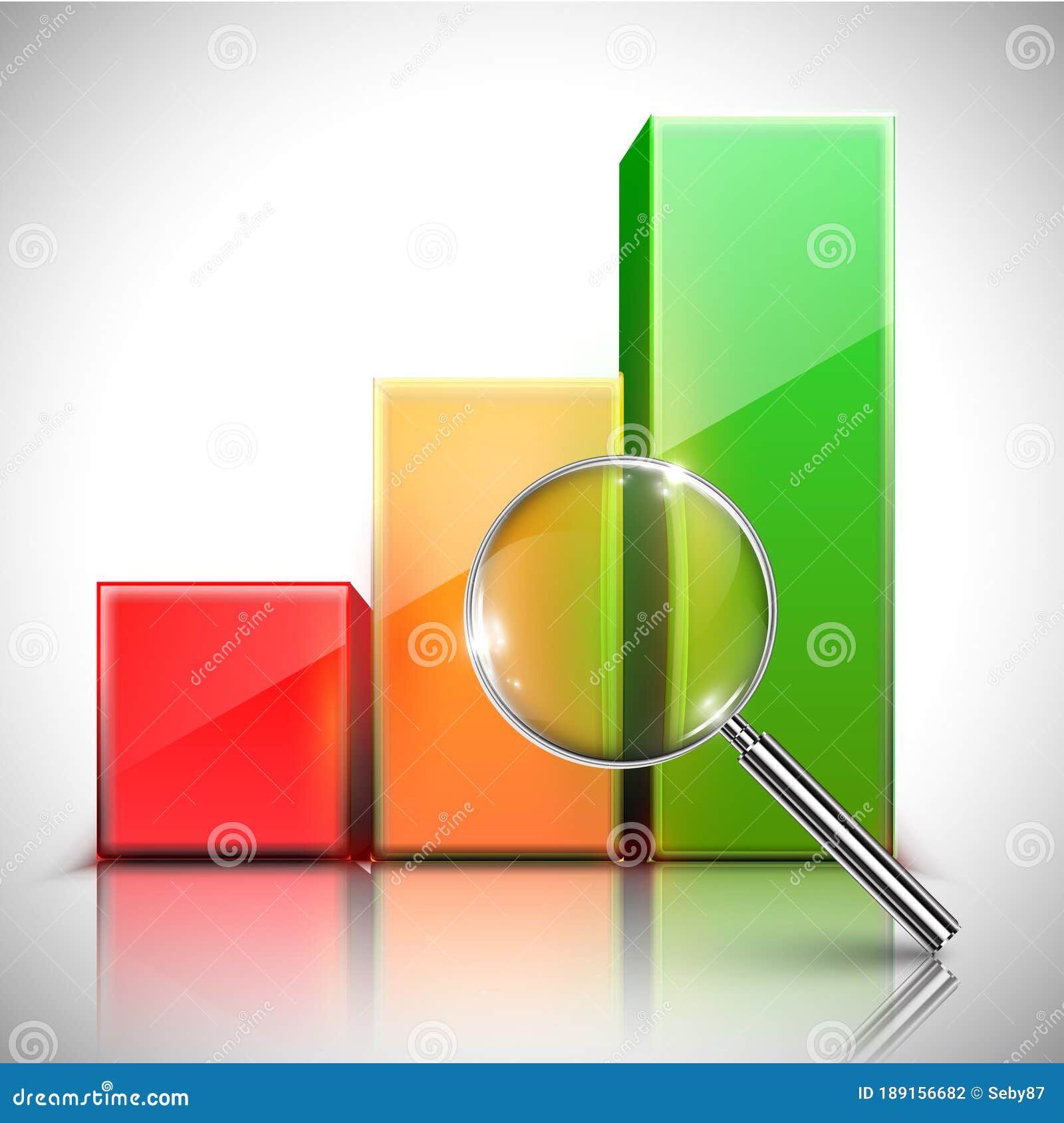Vector Illustration of a Graph and a Magnifier Stock Vector ...