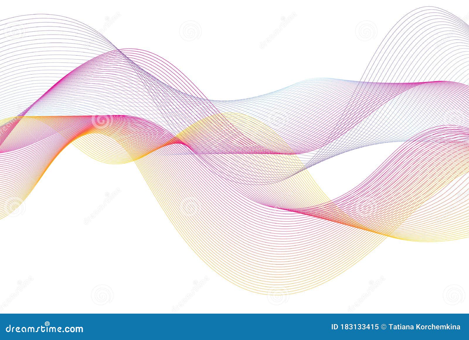 Vector Illustration with Graphic Linear Waves Stock Illustration ...