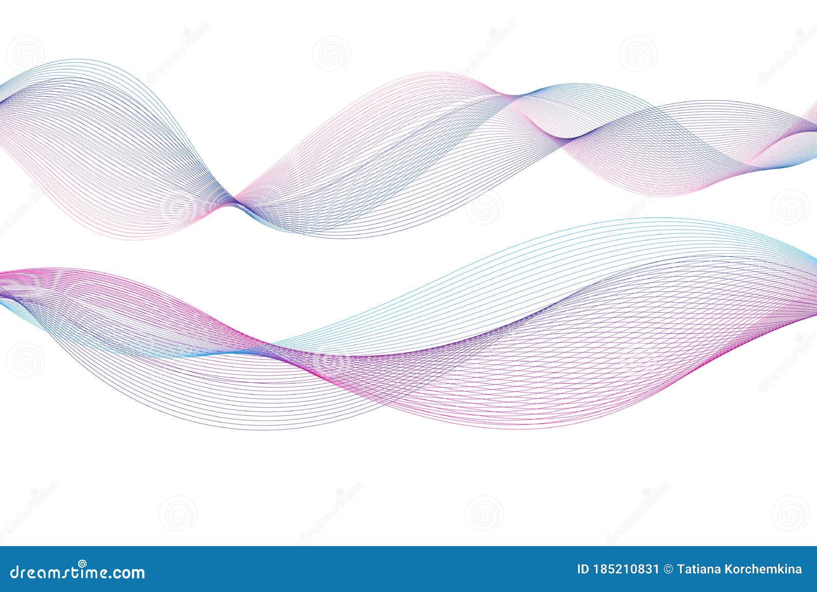 Vector Illustration with Graphic Linear Waves Stock Illustration ...
