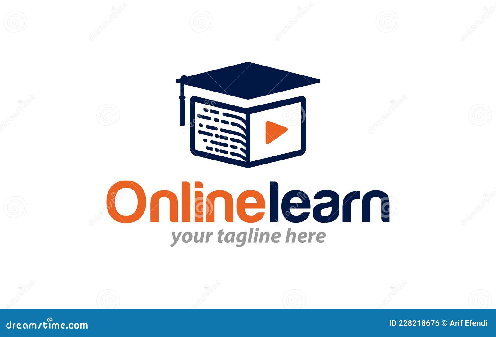 Vector Illustration of Graphic Logo Design Template for Student Online ...