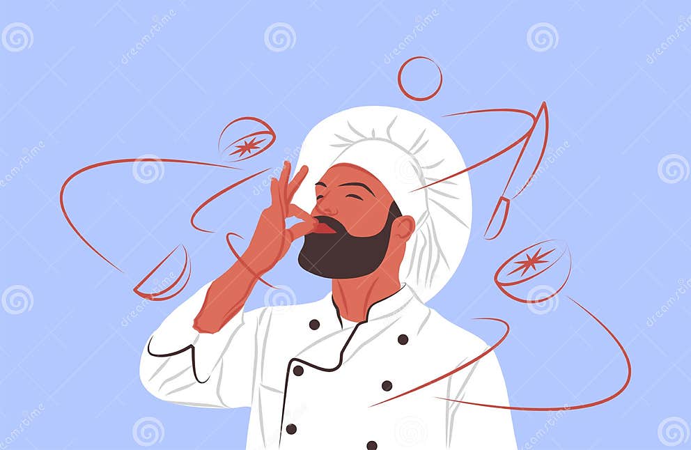 Vector Chef in Shadow of Sharp Lines Style Stock Vector - Illustration ...
