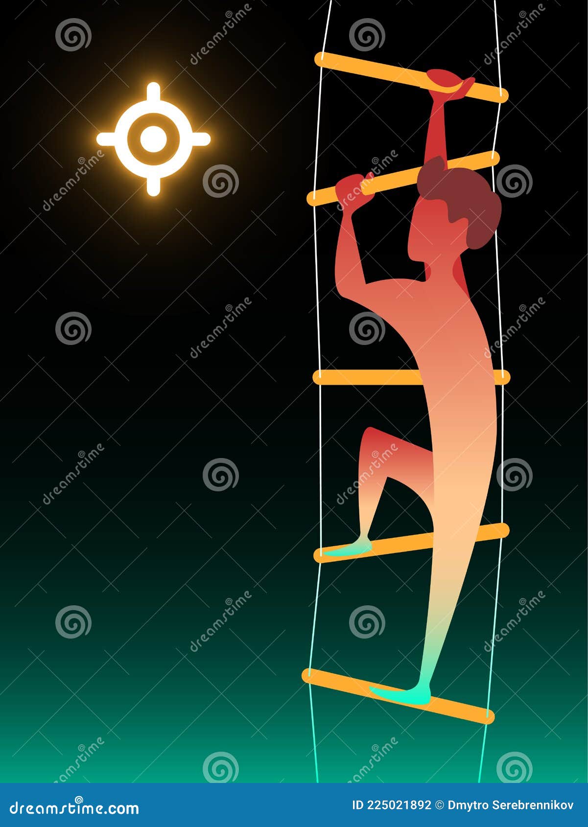 Climb the Ladder. Vector Composition in Gradient Style Stock Vector ...
