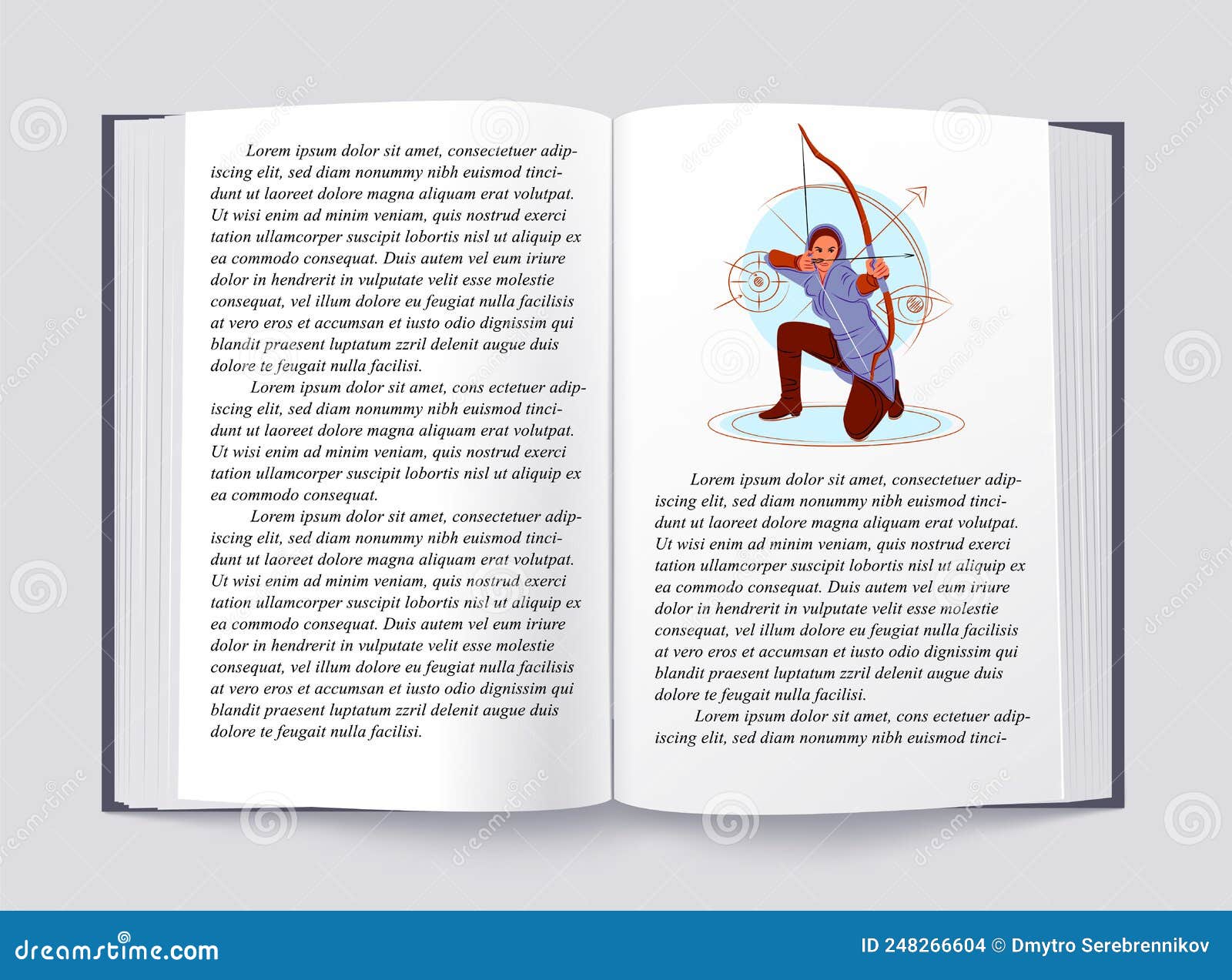 Vector Archer in Shadow of Sharp Lines Style . Editable Illustration ...