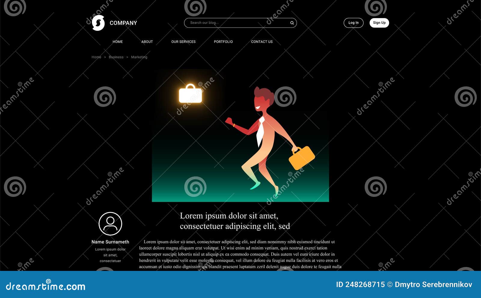 Vector Man Going To Work in Gradient Style . Editable Illustration ...