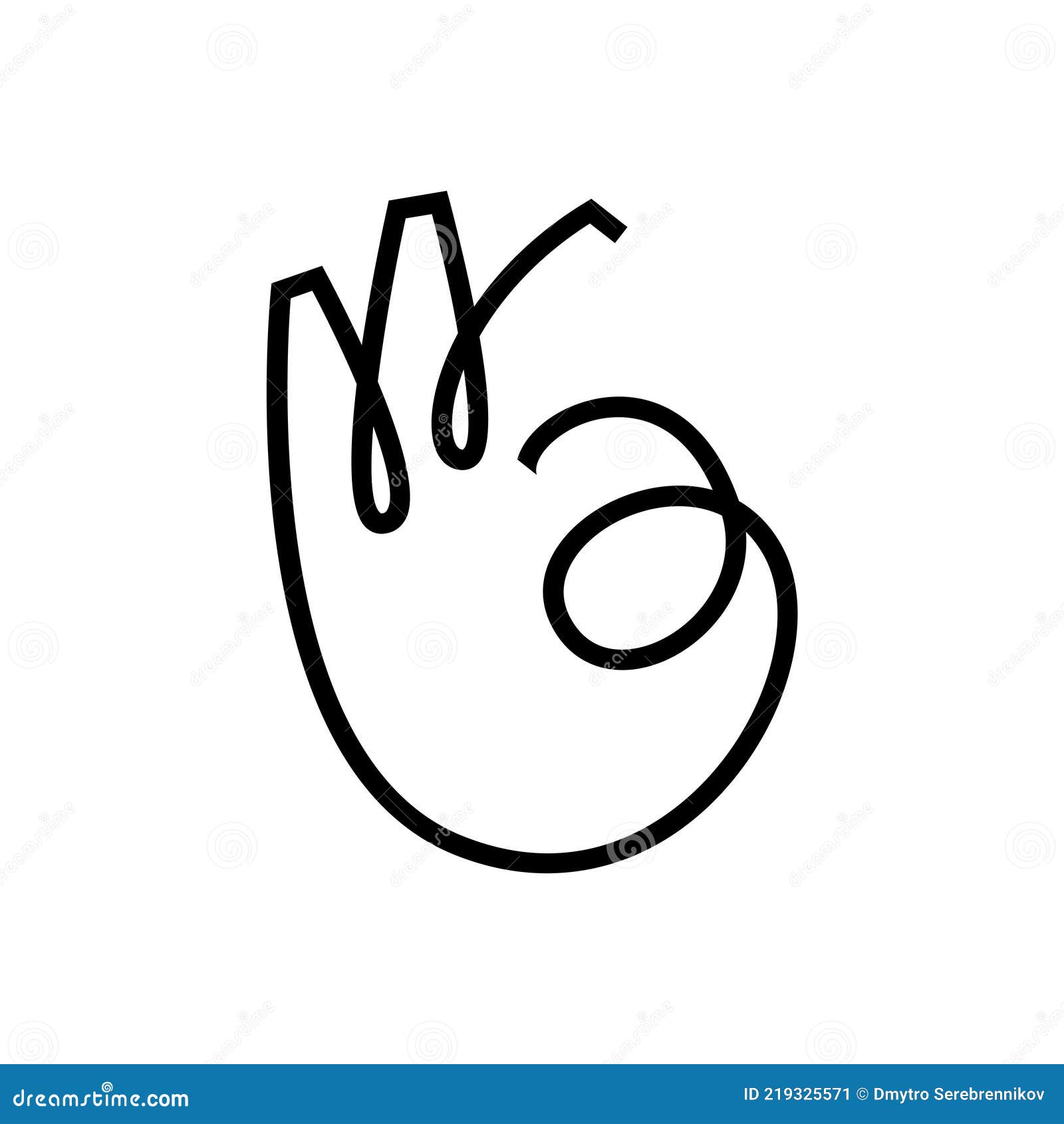 Vector Minimalistic Ok Sign in Outline Style Stock Vector ...