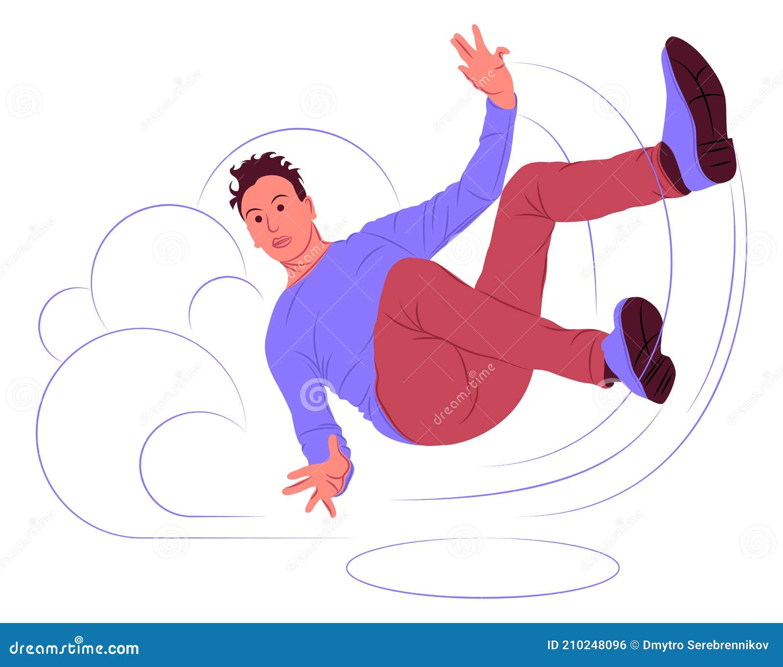 Vector Falling Man in Shadow of Sharp Lines Style Stock Vector ...