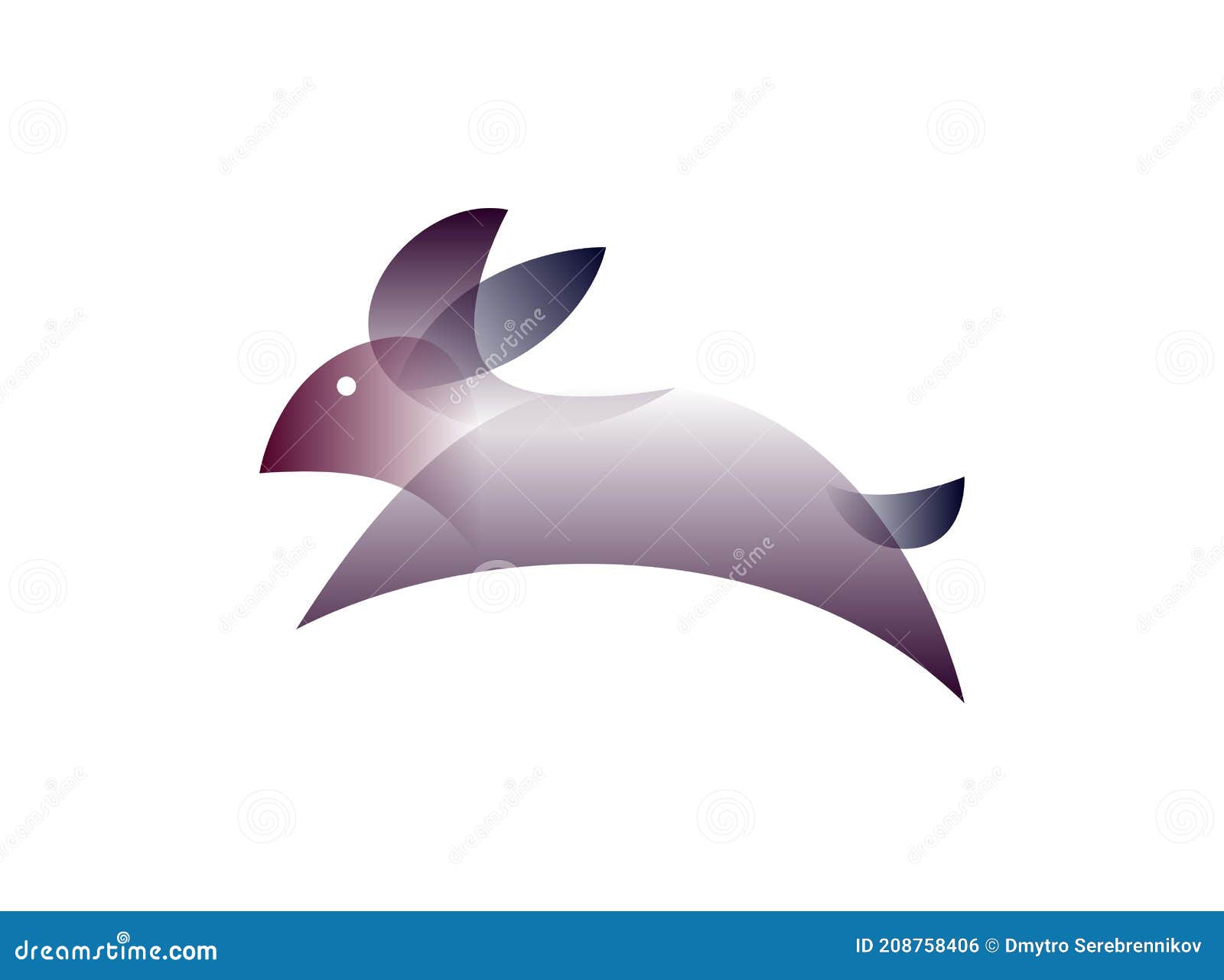 Vector Rabbit in Gradient Style. Digital Art Stock Vector ...
