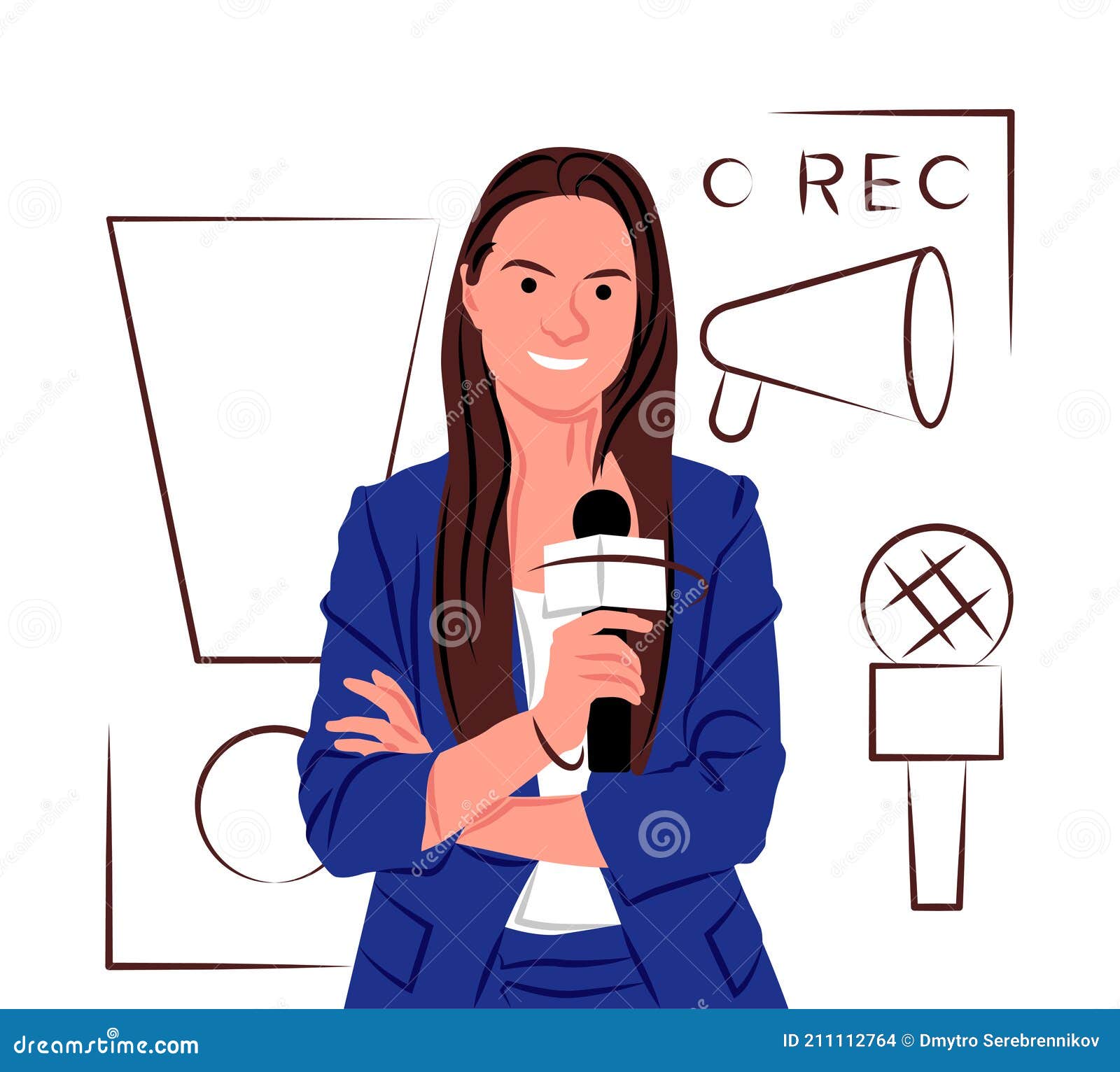 Vector Journalist in Shadow of Sharp Lines Style Stock Vector ...