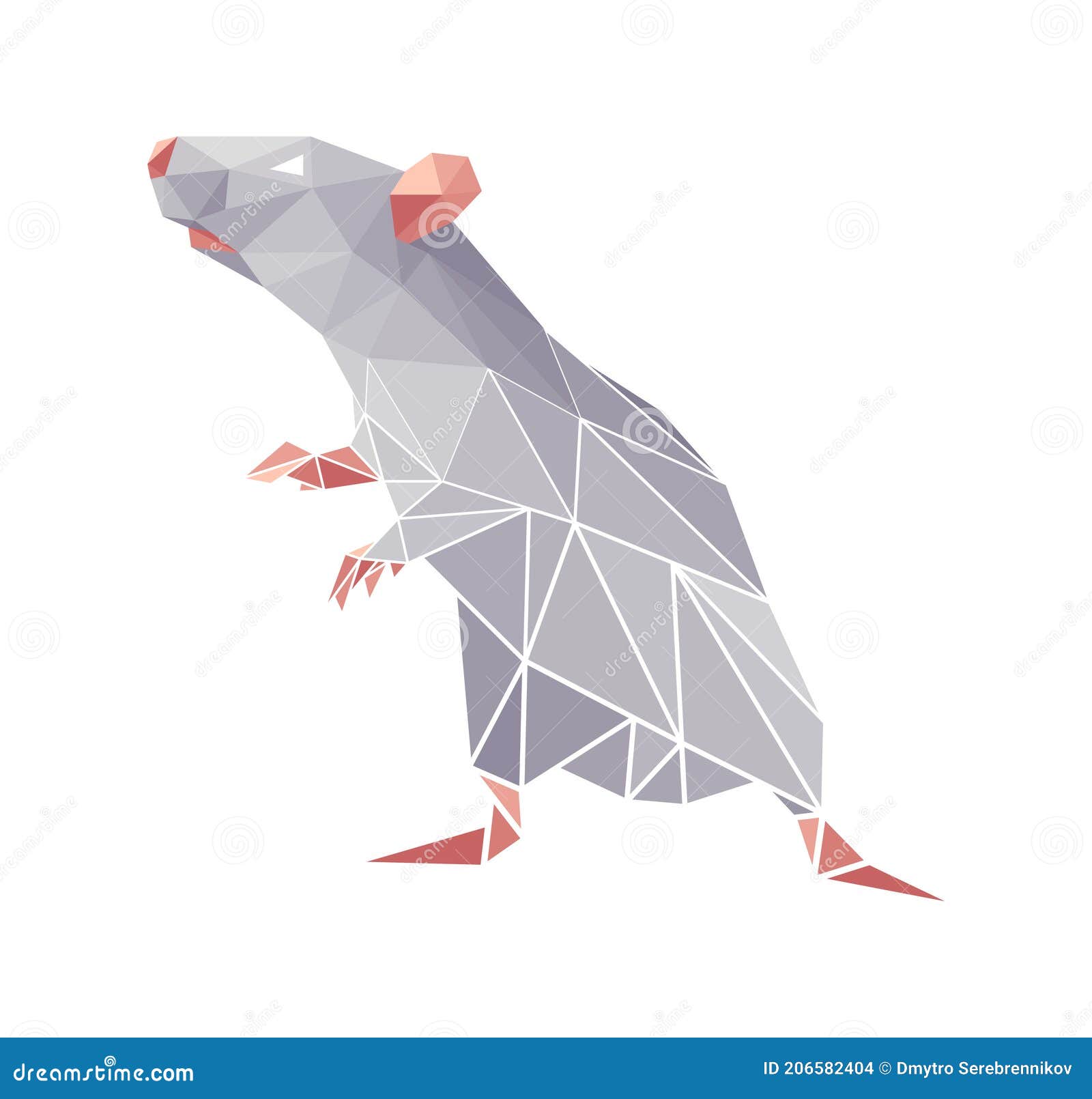 Mice From Triangles, Funny Animal From Geometric Shapes - Vector ...