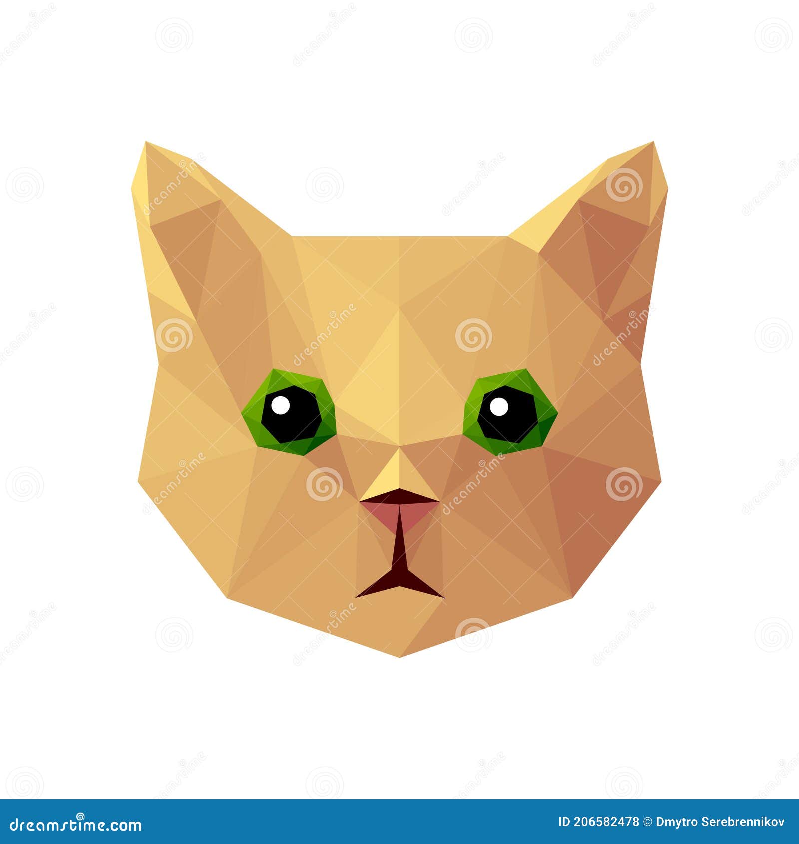 Vector Cat in Low Poly Style Stock Illustration - Illustration of ...