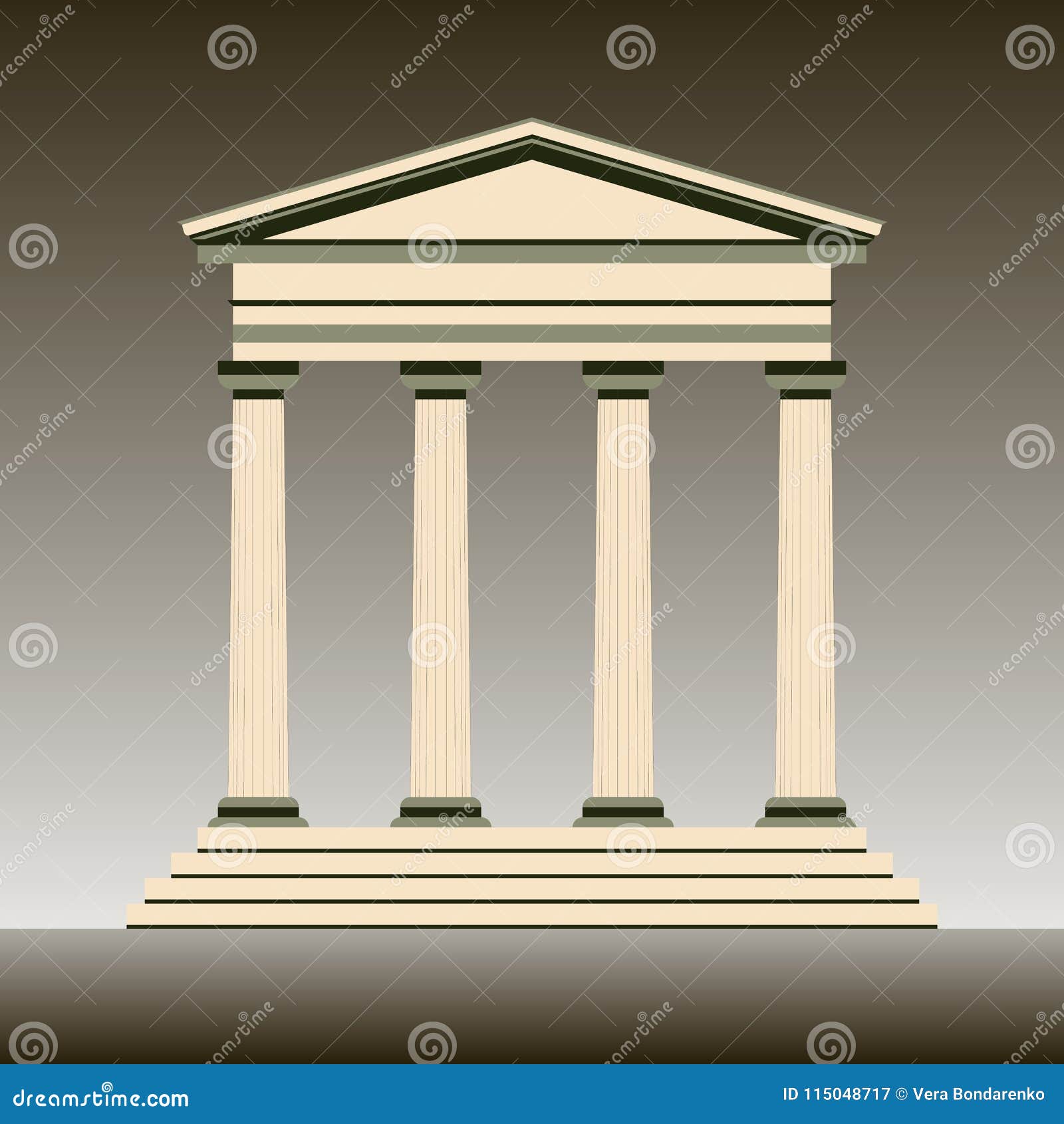 Stylized Museum Building on a Dark Background. a Symbol of Ancient ...