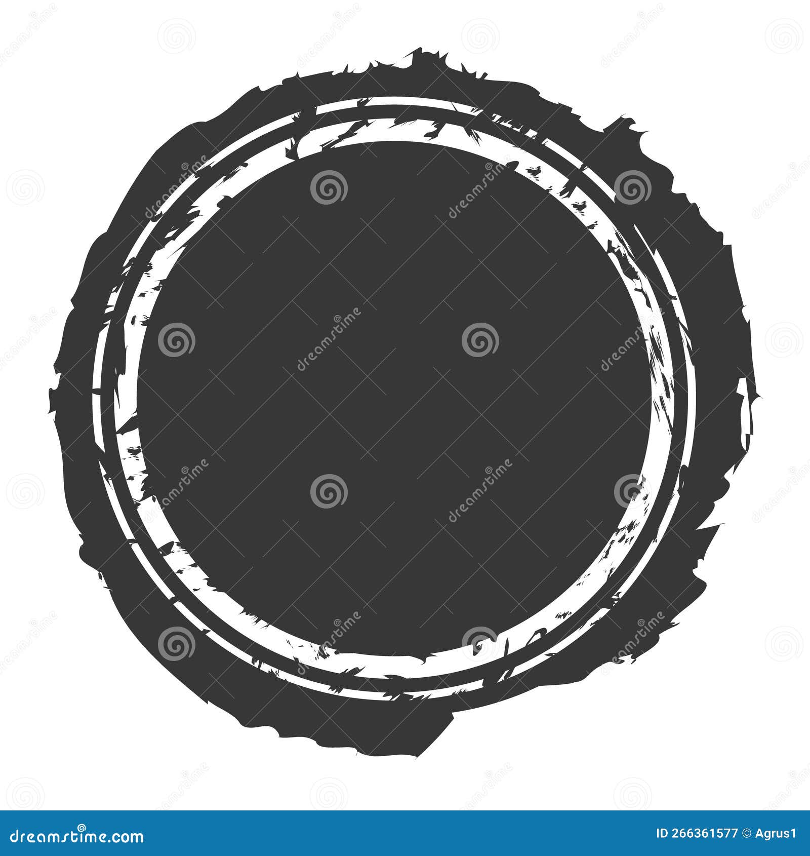 Vector Illustration of Gray Colored Circle Shape Brush Painted Banner ...