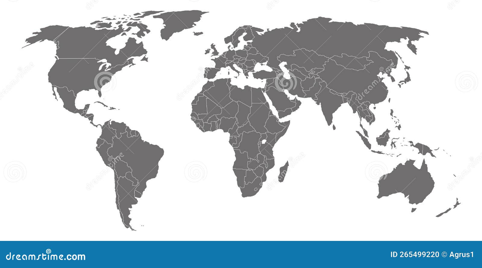 Vector Illustration of Gray Colored World Map Stock Vector ...