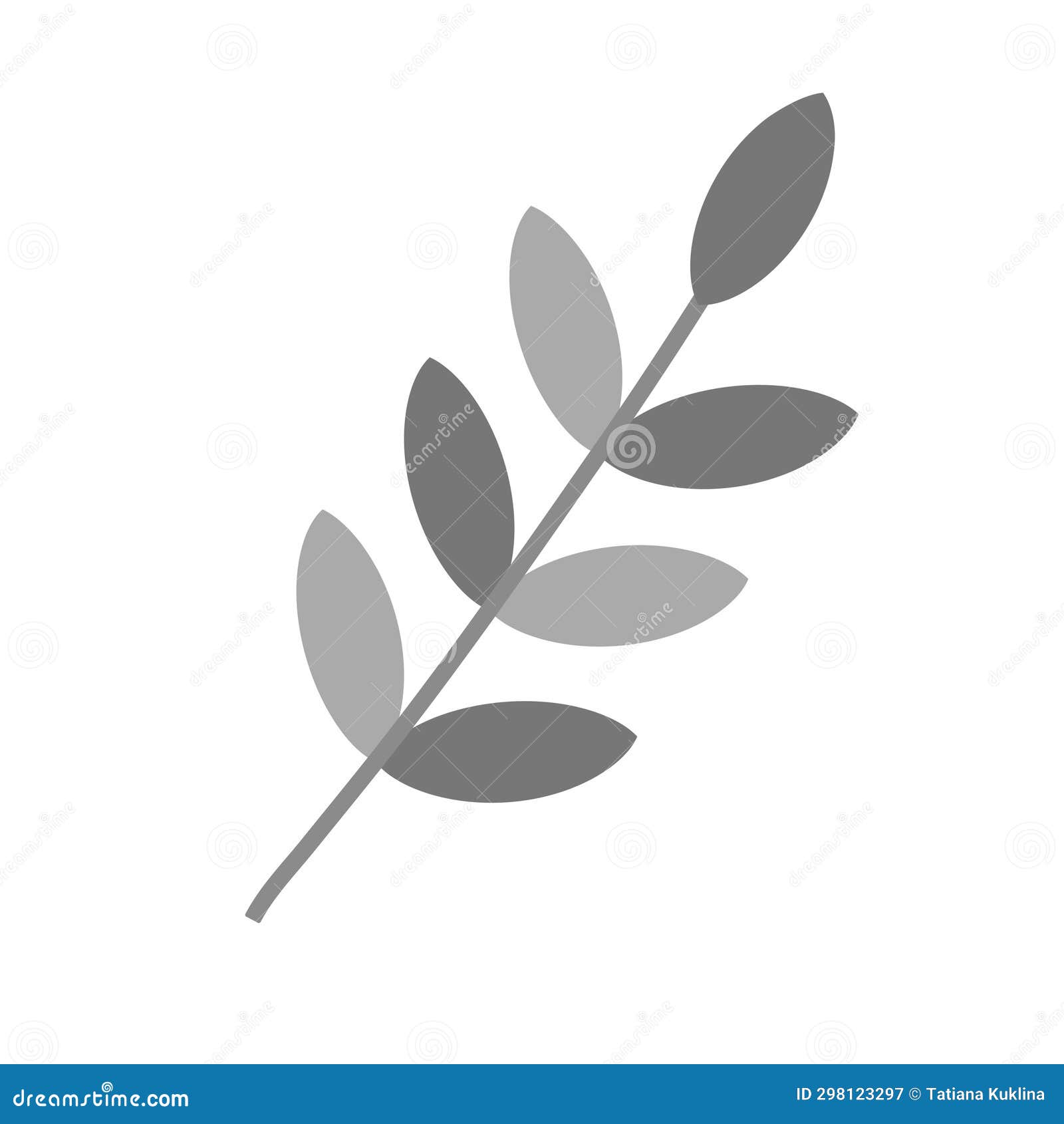 Vector Illustration of a Gray Fall Leaf Isolated on a White Background ...